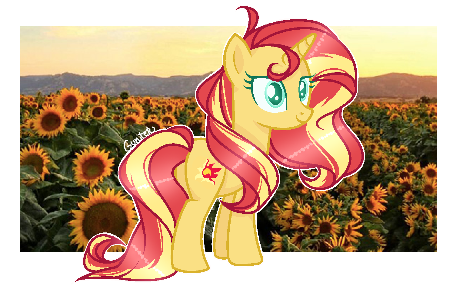 #1809431 - safe, artist:gunter-the-pony, sunset shimmer, pony, unicorn ...