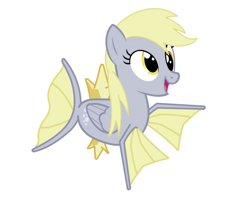 #1811232 - safe, artist:jacob kitts, derpy hooves, fish, hybrid ...