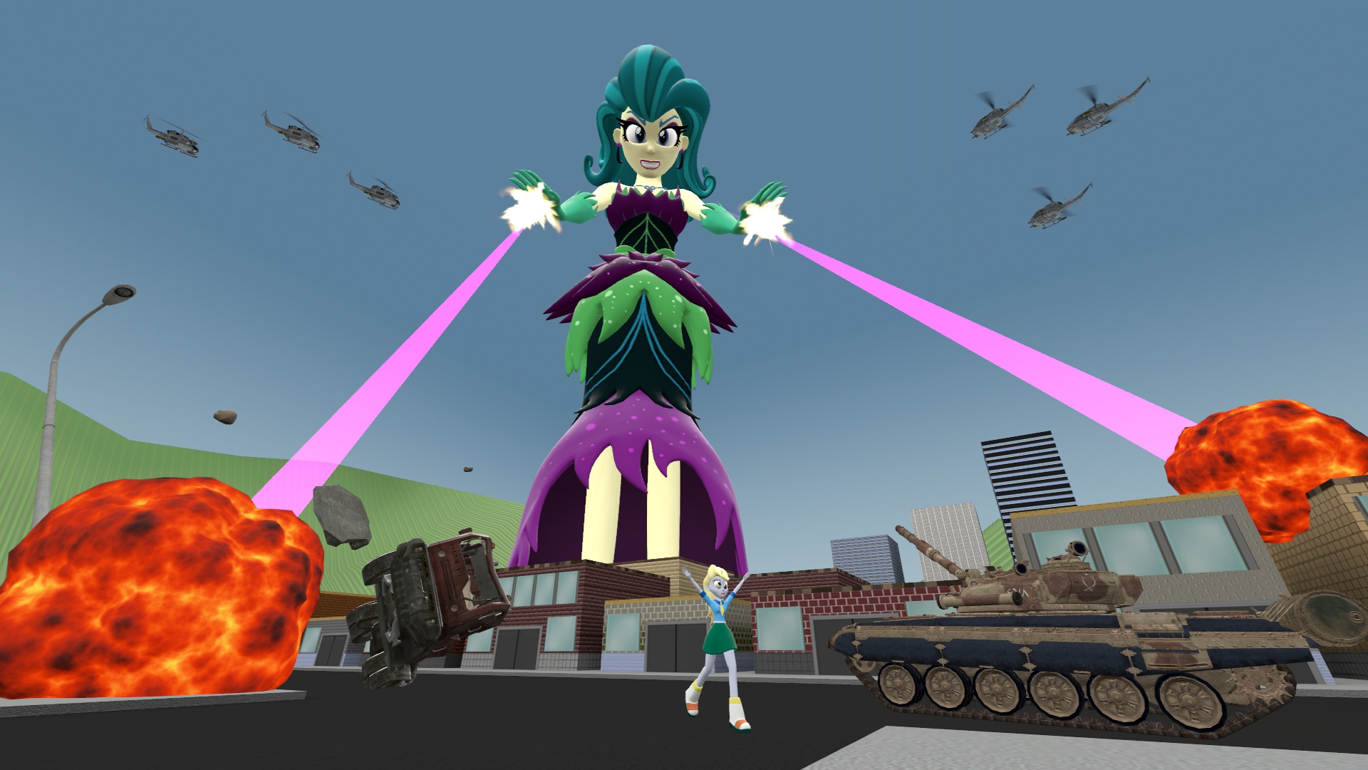 #1813055 - safe, artist:brutalityinc, derpy hooves, juniper montage ...