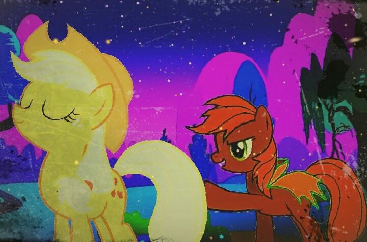 #1797310 - safe, applejack, pony creator, g4, fanfic art, vampire ...