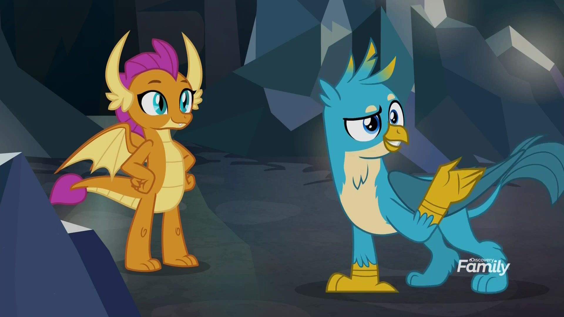#1841665 - safe, screencap, gallus, smolder, dragon, griffon, g4, my ...