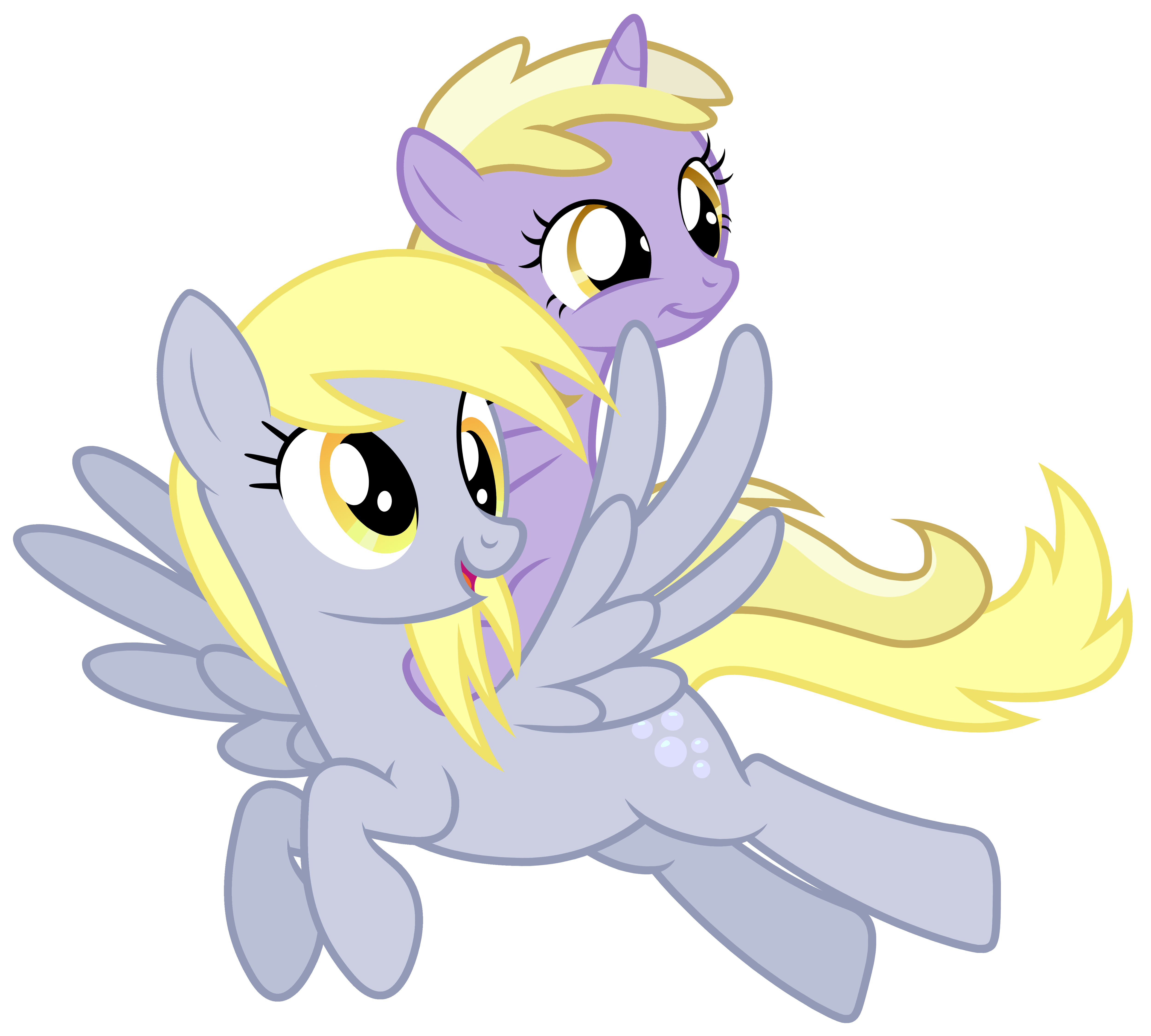 #1825007 - safe, artist:mundschenk85, derpy hooves, dinky hooves ...