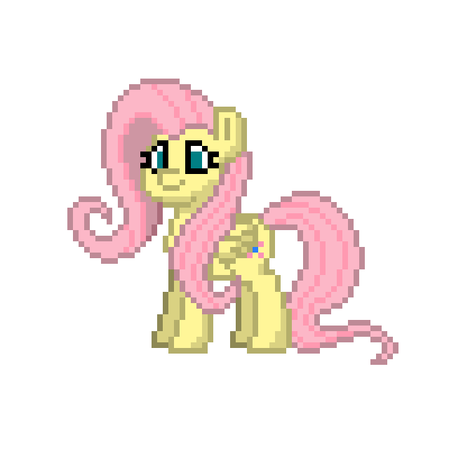 #1933373 - safe, artist:halo cloudow, fluttershy, pegasus, pony, pony town, g4, pixel art ...