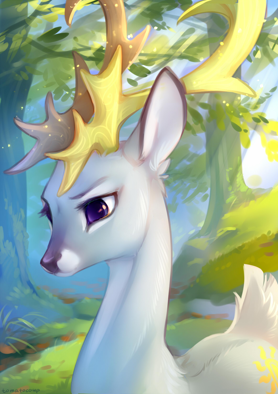 #1938697 - safe, artist:tomatocoup, princess celestia, deer, g4 ...