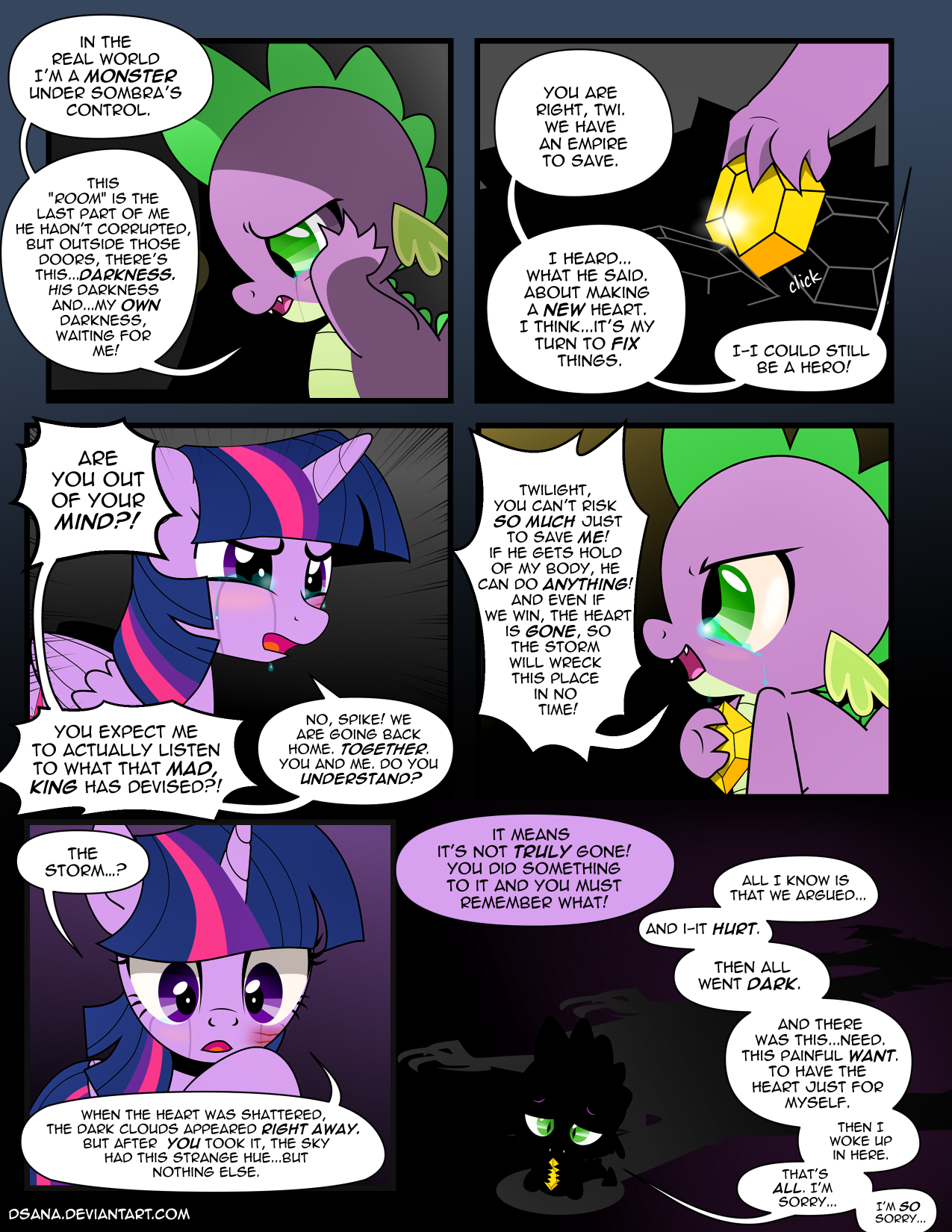#1948138 - semi-grimdark, artist:dsana, spike, twilight sparkle ...