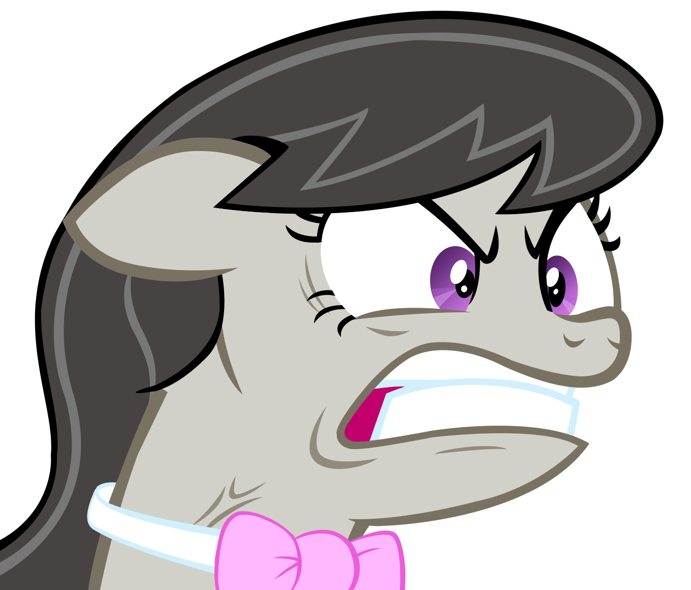 #2158632 - angry, artist:filipino-dashie, bow, bust, earth pony, female ...