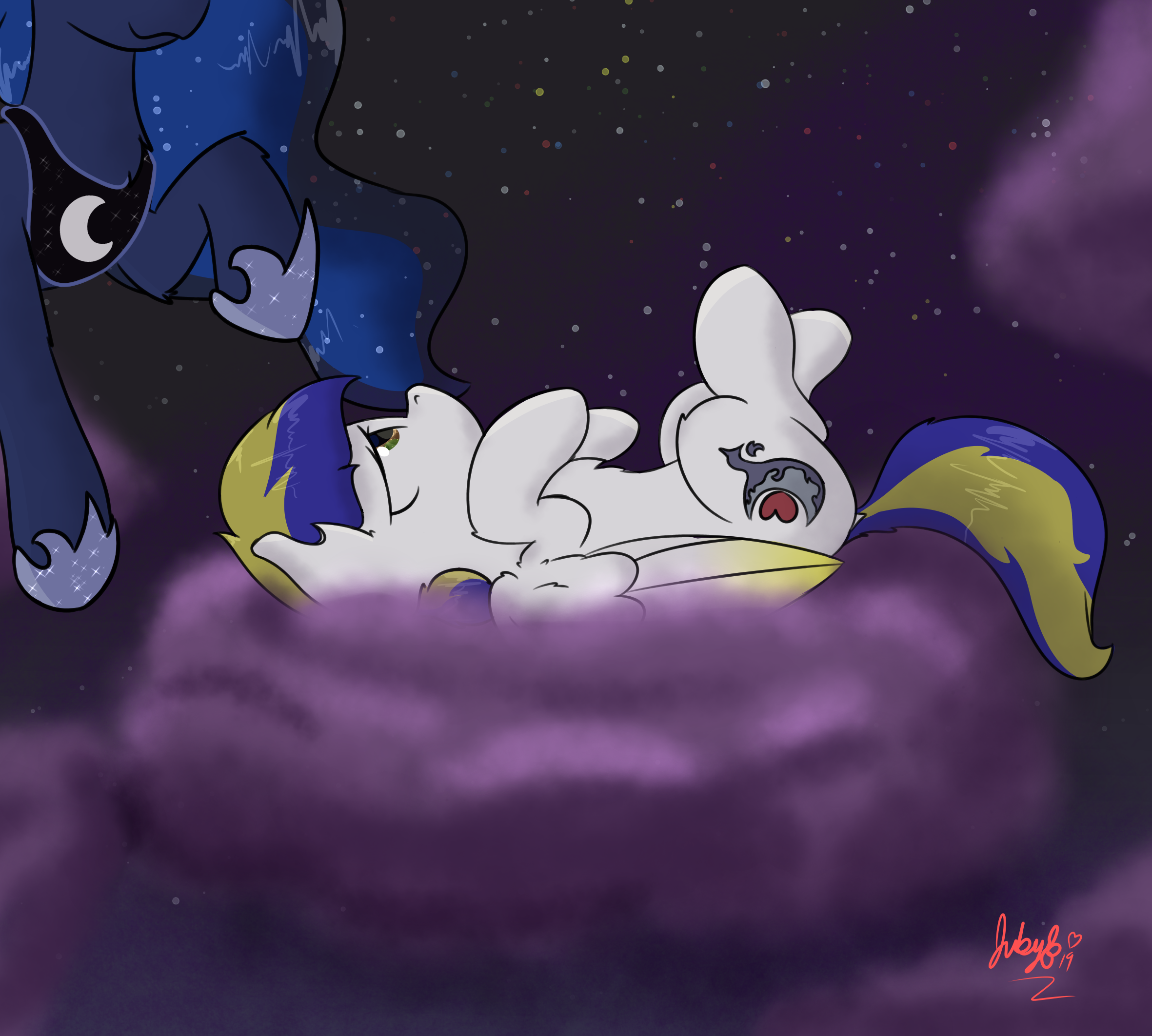 #2181800 - safe, artist:jubyskylines, princess luna, oc, oc:juby ...