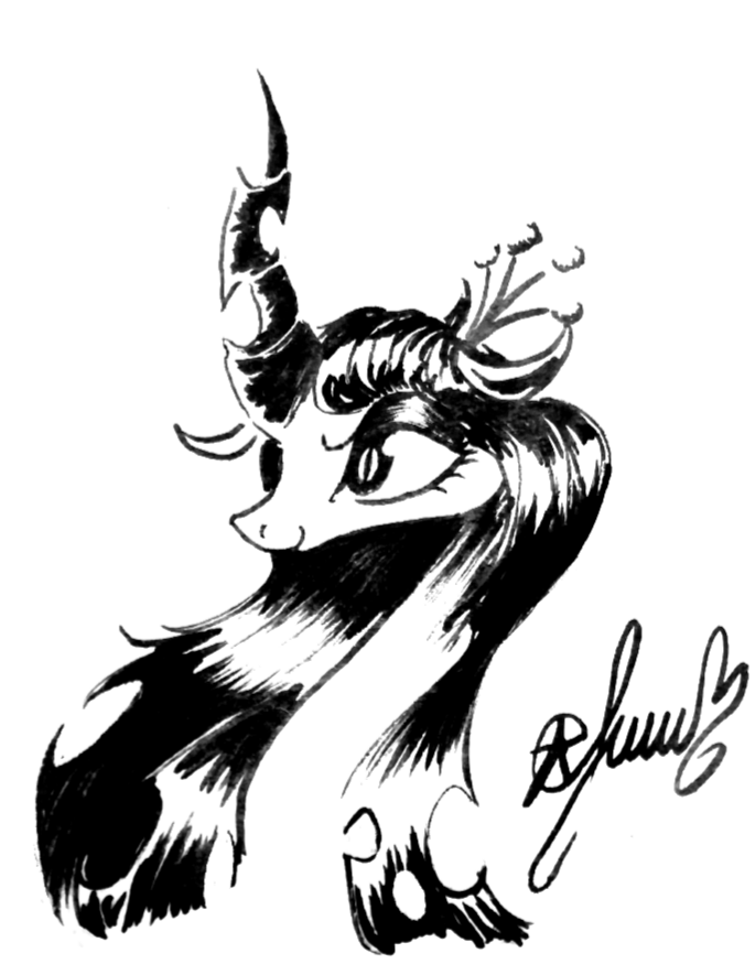 #2183266 - safe, artist:pantheracantus, queen chrysalis, changeling ...