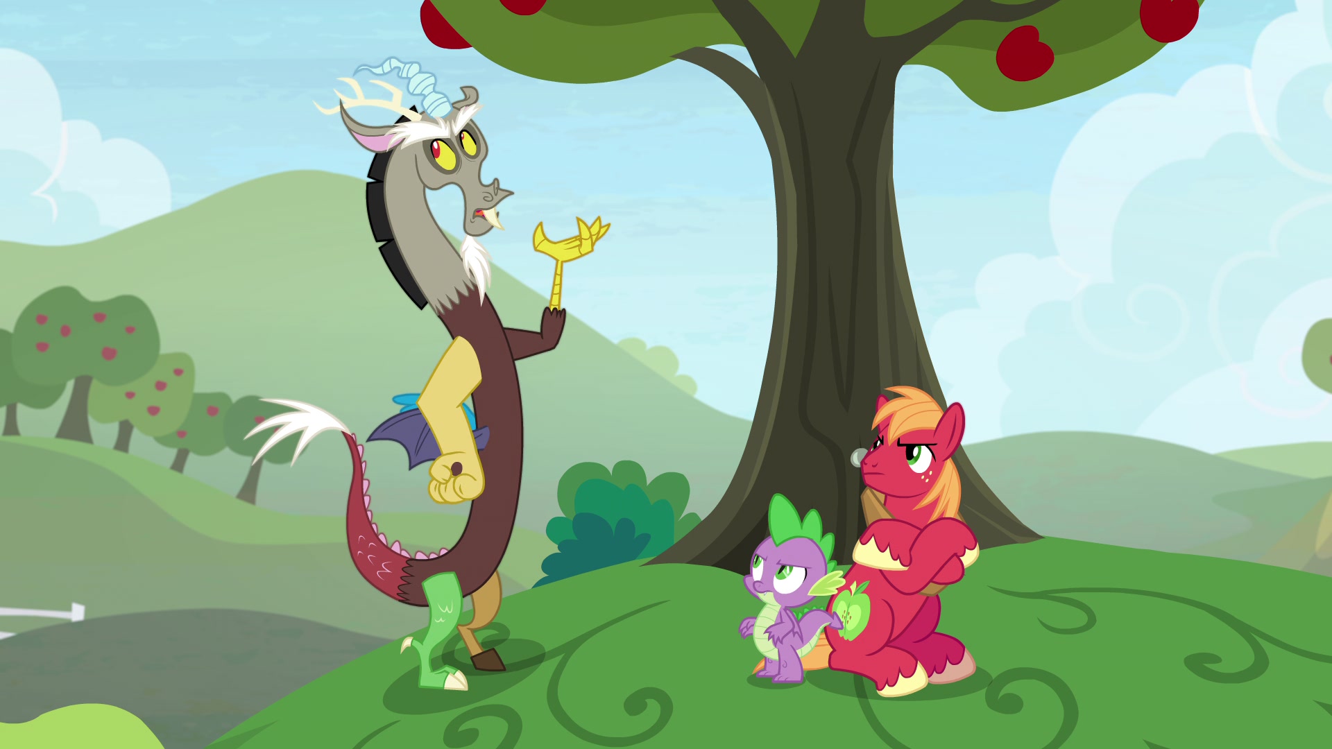 #2161535 - safe, screencap, big macintosh, discord, spike, dragon, pony ...