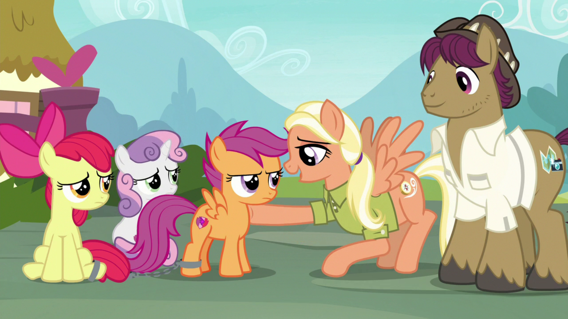 #2194741 - safe, screencap, apple bloom, mane allgood, scootaloo, snap ...