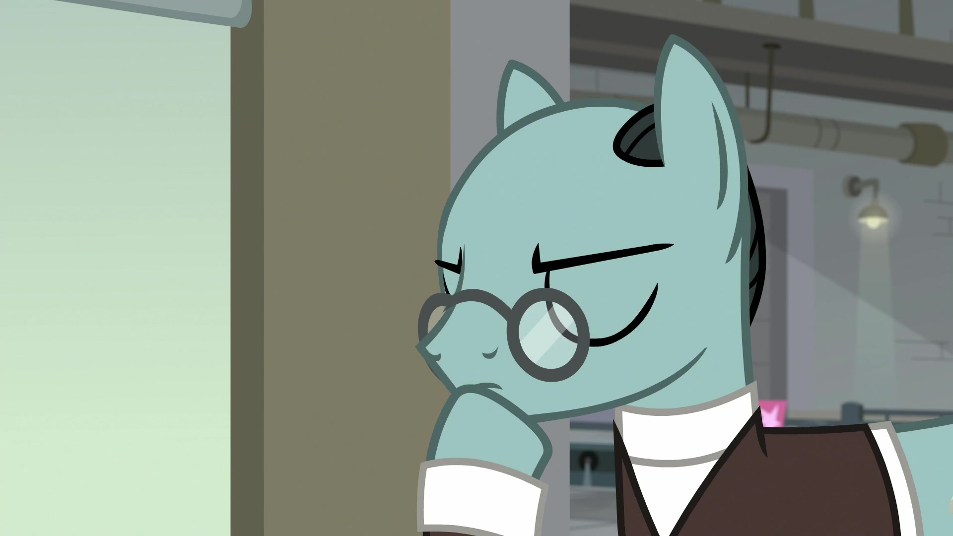 #2203451 - safe, screencap, sans smirk, pony, the last laugh, male ...