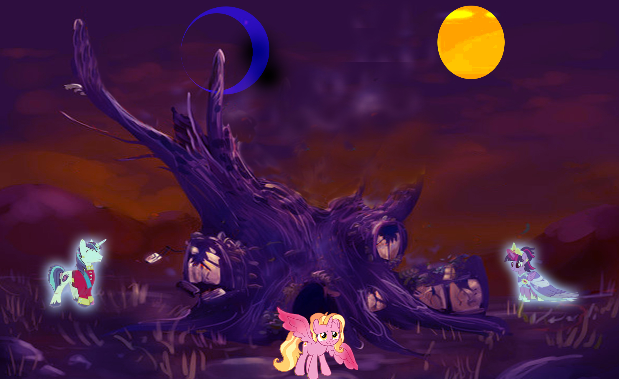 #2229173 - safe, artist:katemaximova, edit, editor:php185, luster dawn, shining armor, twilight ...