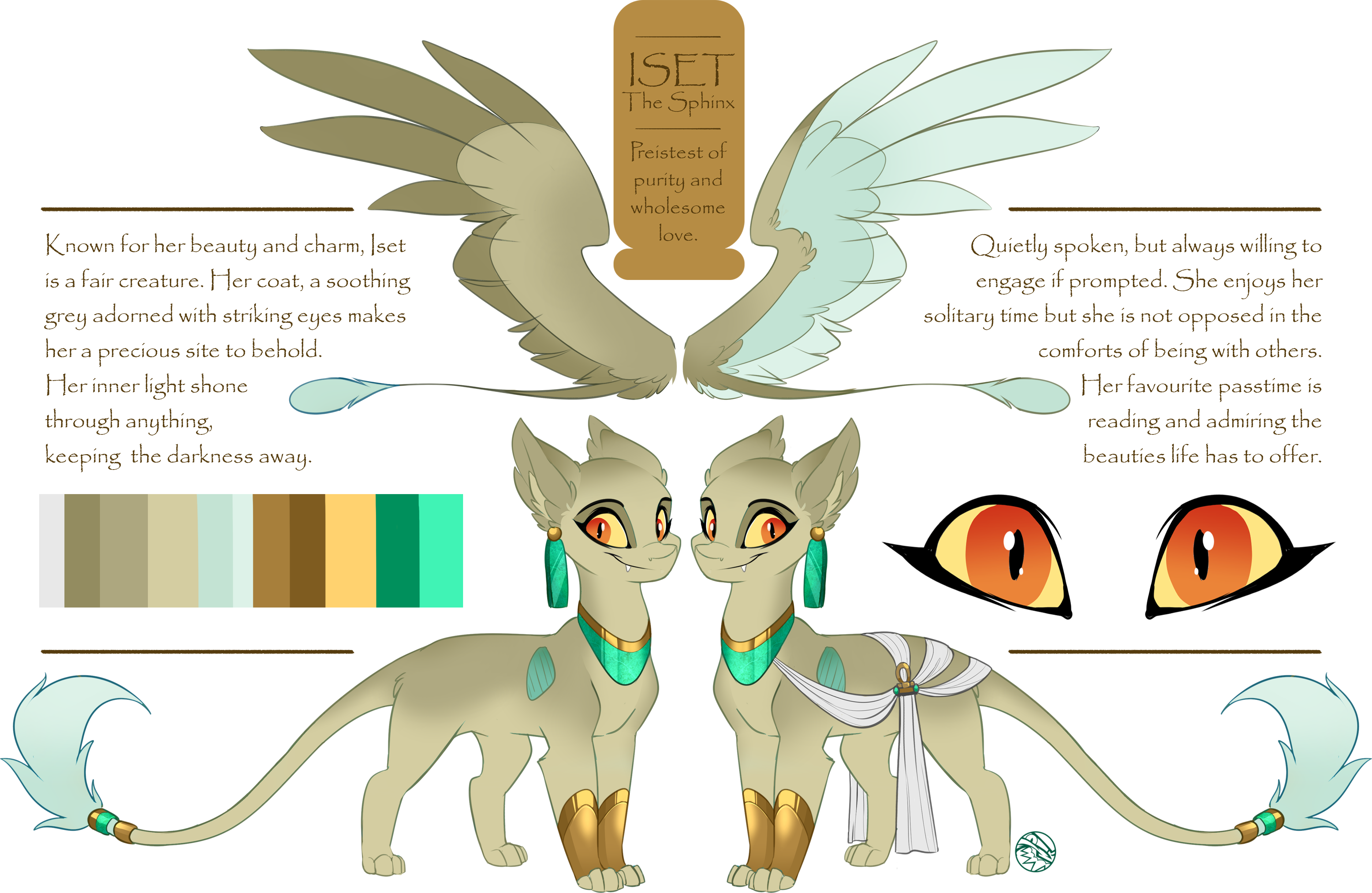 #1969475 - safe, artist:kez, oc, oc only, oc:iset, sphinx, adoptable ...