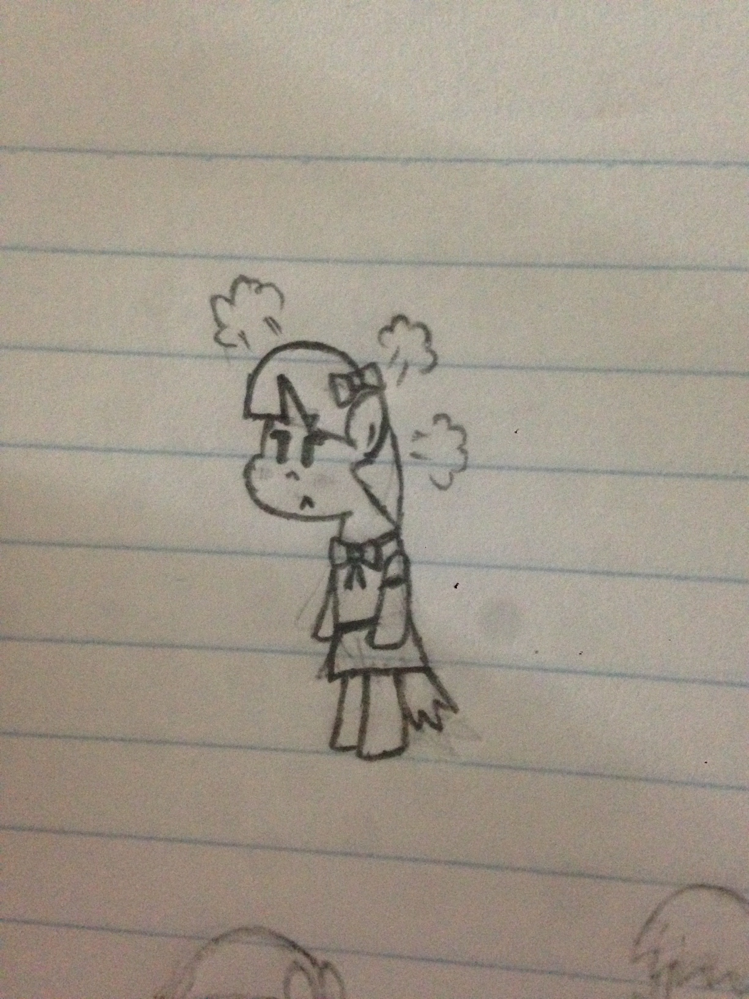 #1993321 - safe, oc, oc only, oc:lancerlot, pony, femboy, lined paper, male, monochrome, sketch ...