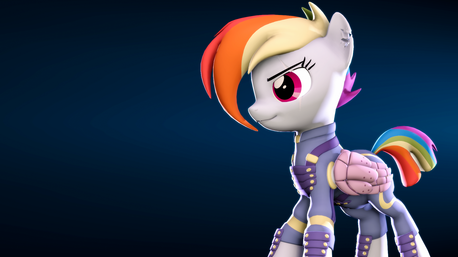 #1978692 - safe, artist:szczerbix, rainbow dash, pegasus, pony, 3d ...