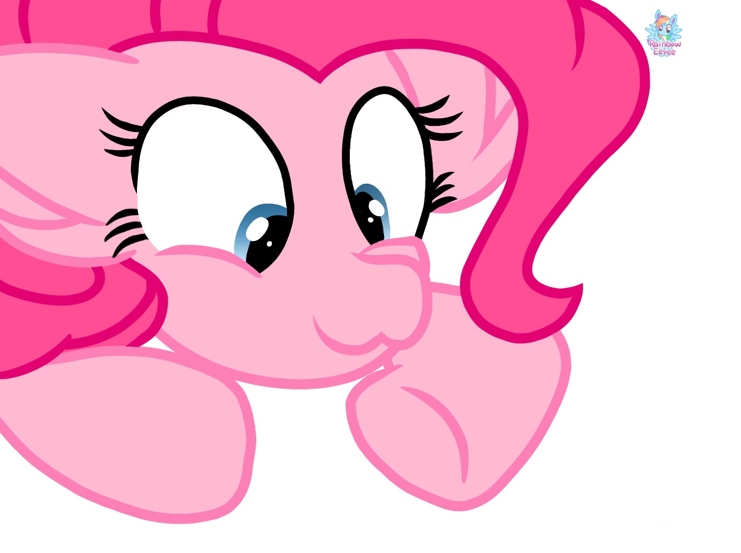#2011297 - safe, artist:rainbow eevee, pinkie pie, pony, :3, cute ...