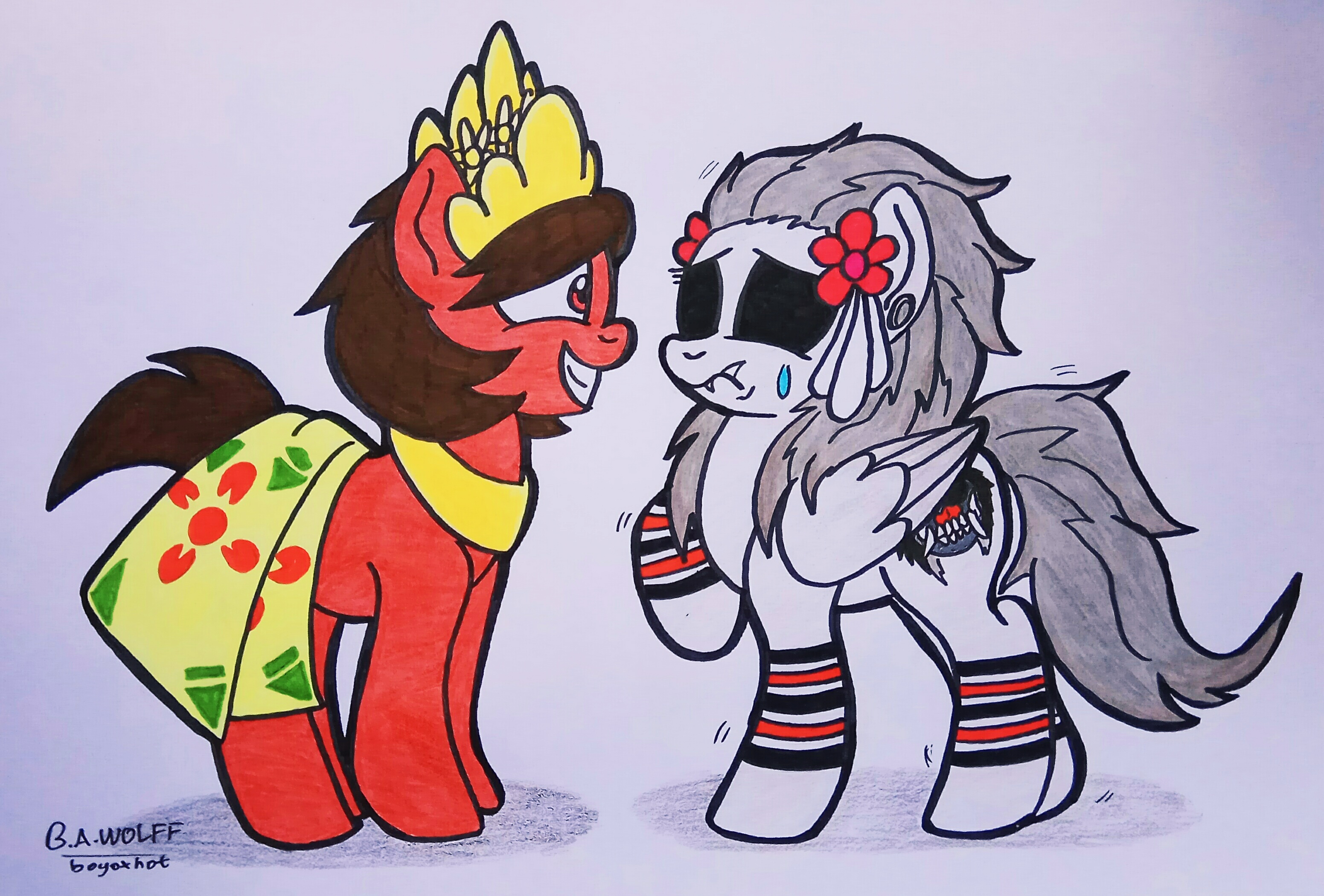 #2052410 - safe, artist:boyoxhot, oc, oc:celly, oc:salasika, earth pony ...