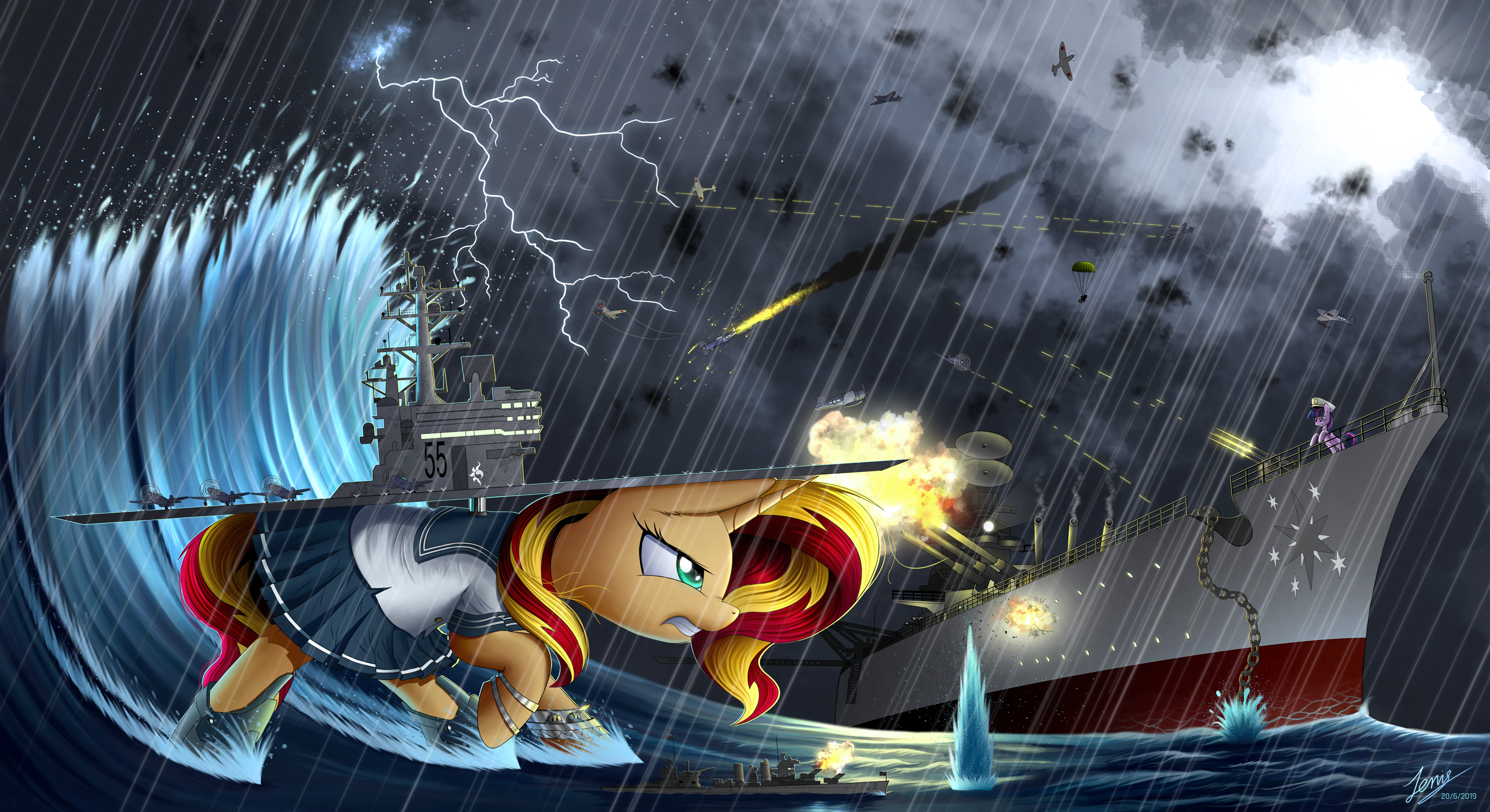 #2070572 - safe, artist:duskie-06, sunset shimmer, twilight sparkle ...