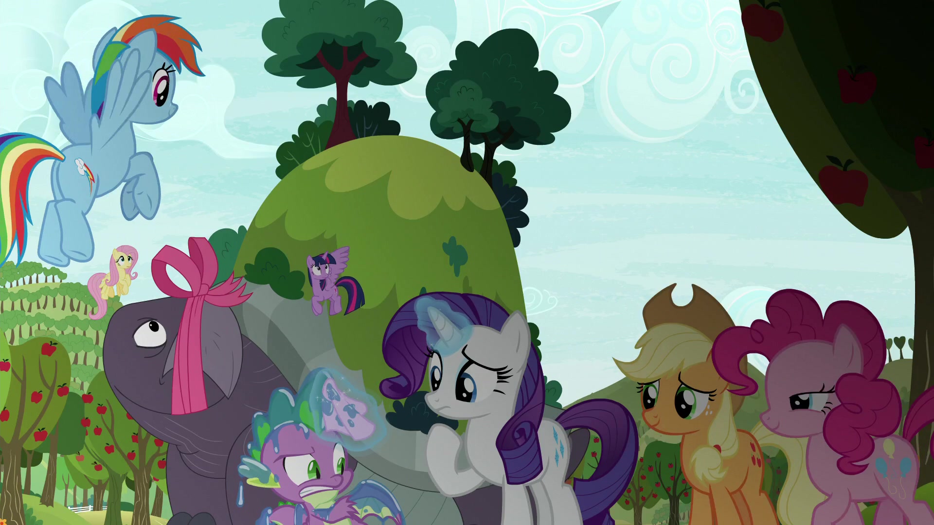 #2073570 - safe, screencap, applejack, fluttershy, mr. tortoisnap ...