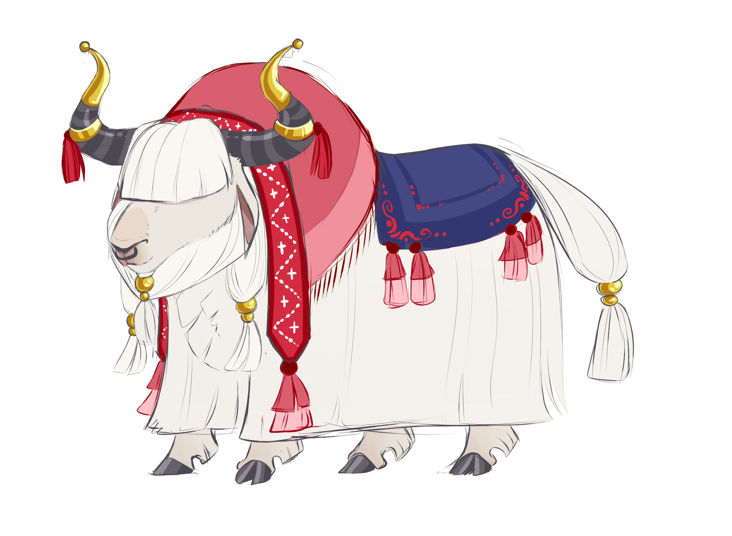 #2082302 - safe, artist:vindhov, oc, oc only, oc:bronhildur, yak ...