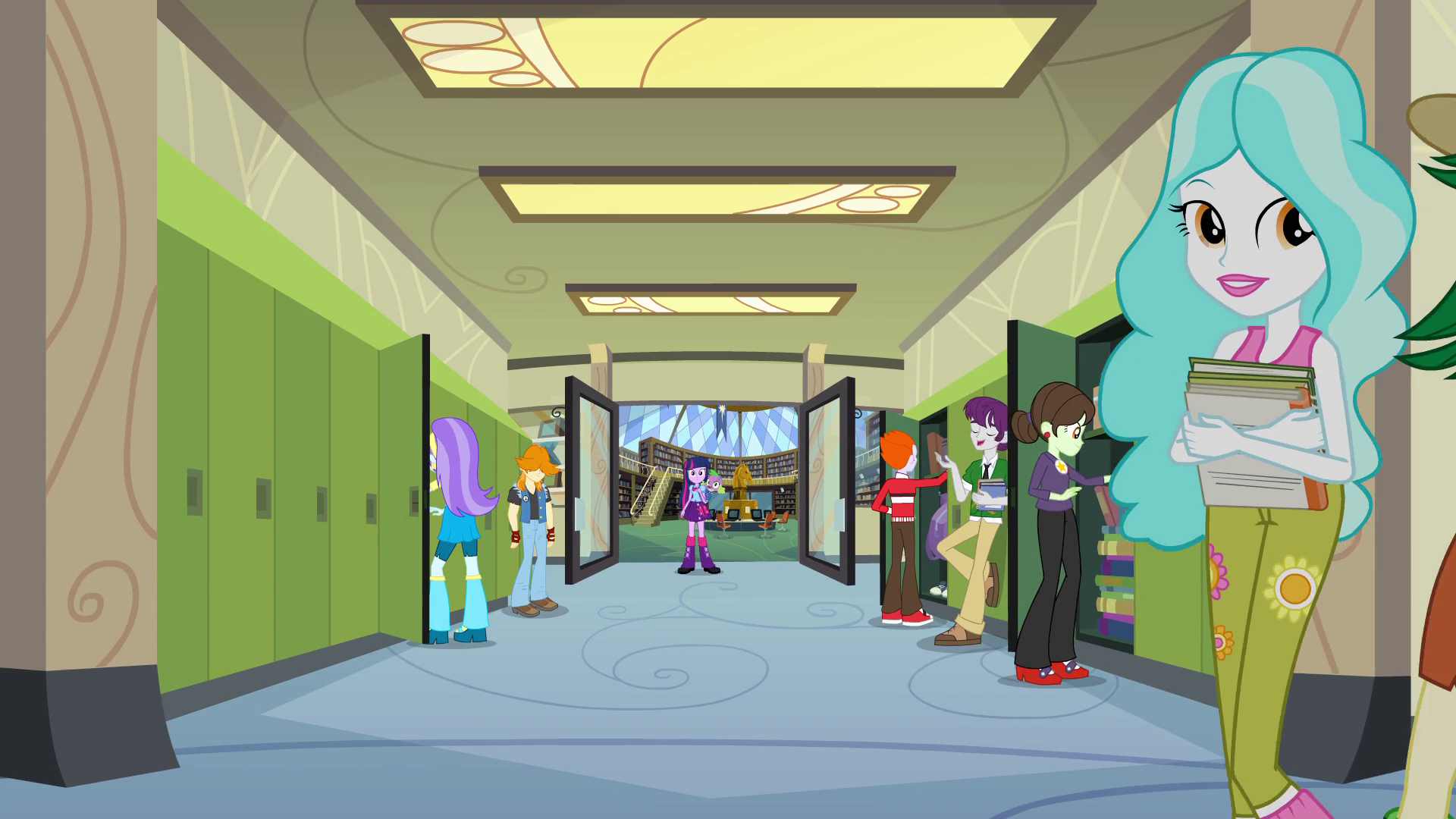 #2116021 - safe, screencap, aqua blossom, heath burns, indigo wreath ...