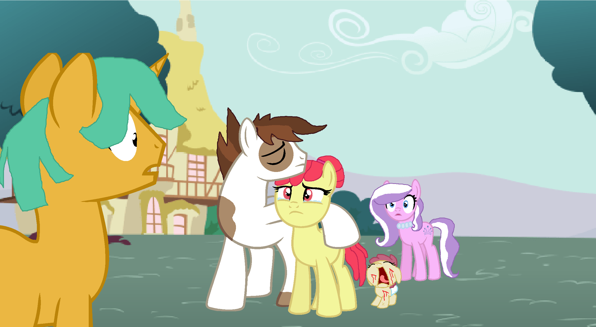 #2121296 - grimdark, artist:diamondquartz, apple bloom, diamond tiara ...