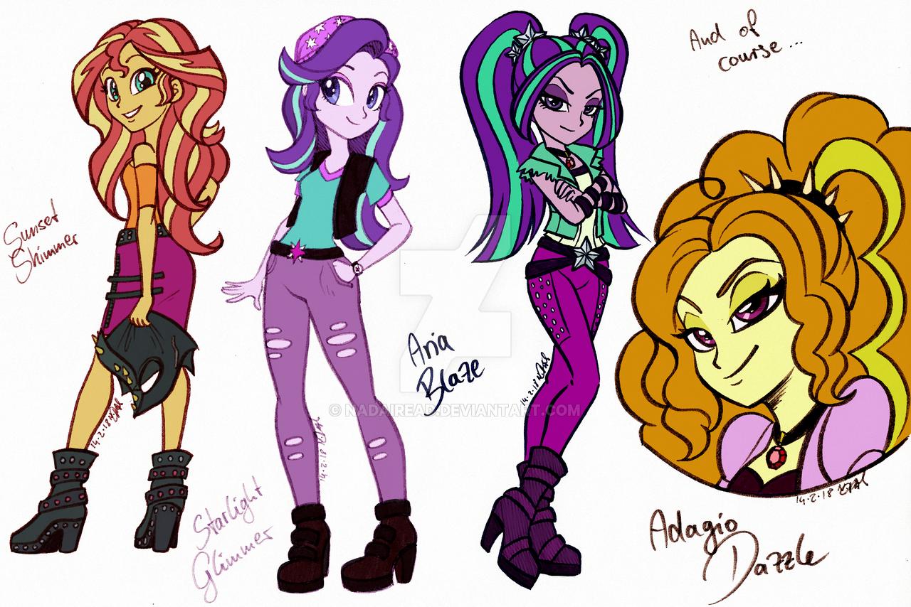 #2110394 - safe, artist:nadairead, adagio dazzle, aria blaze, starlight ...
