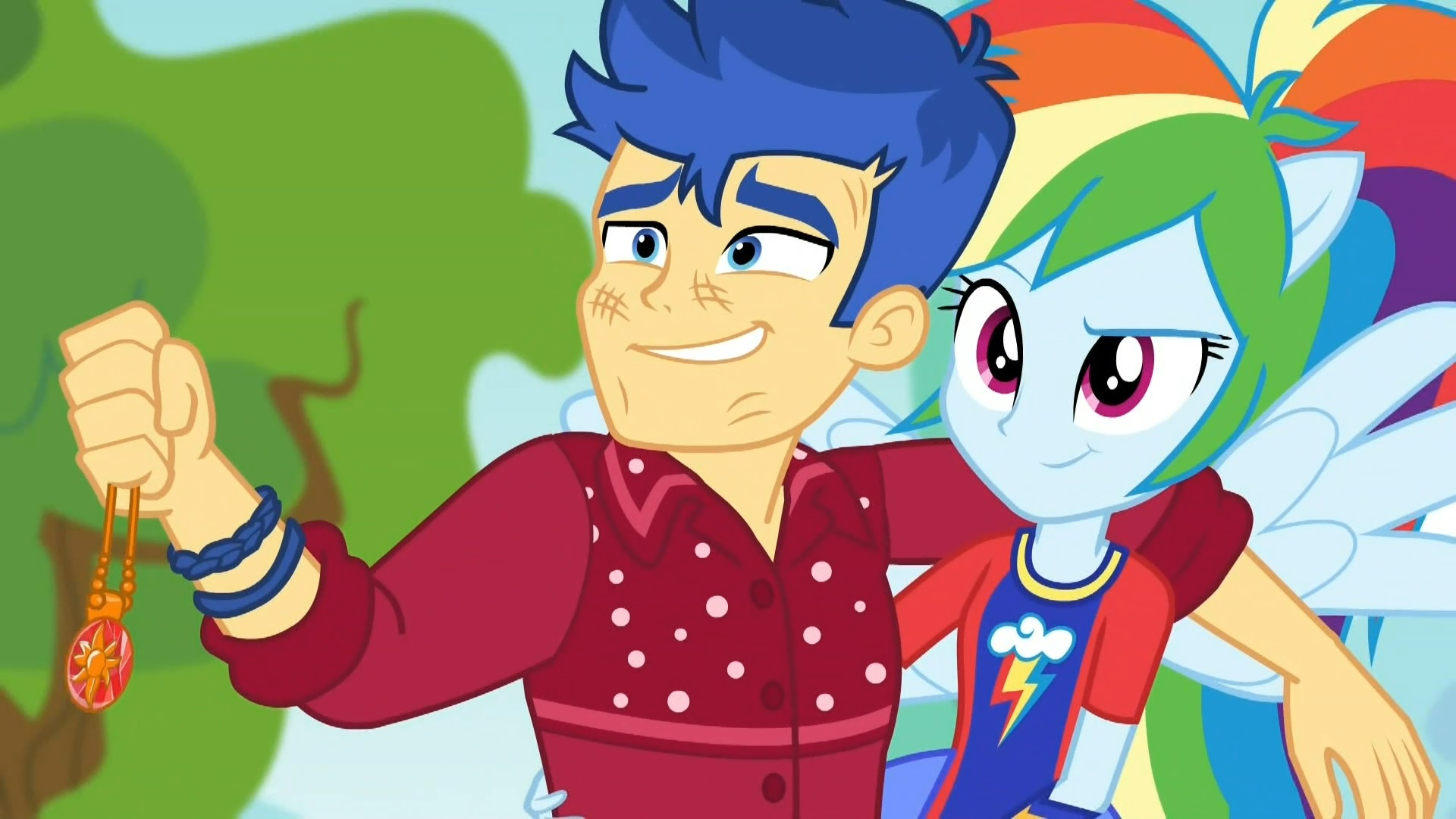 #2134224 - safe, screencap, flash sentry, rainbow dash, cheer you on ...