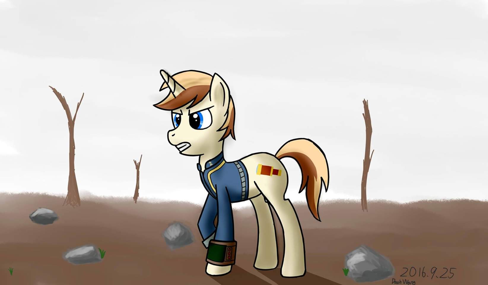 #2152272 - safe, artist:dash wang, oc, oc:cream brun, pony, unicorn ...