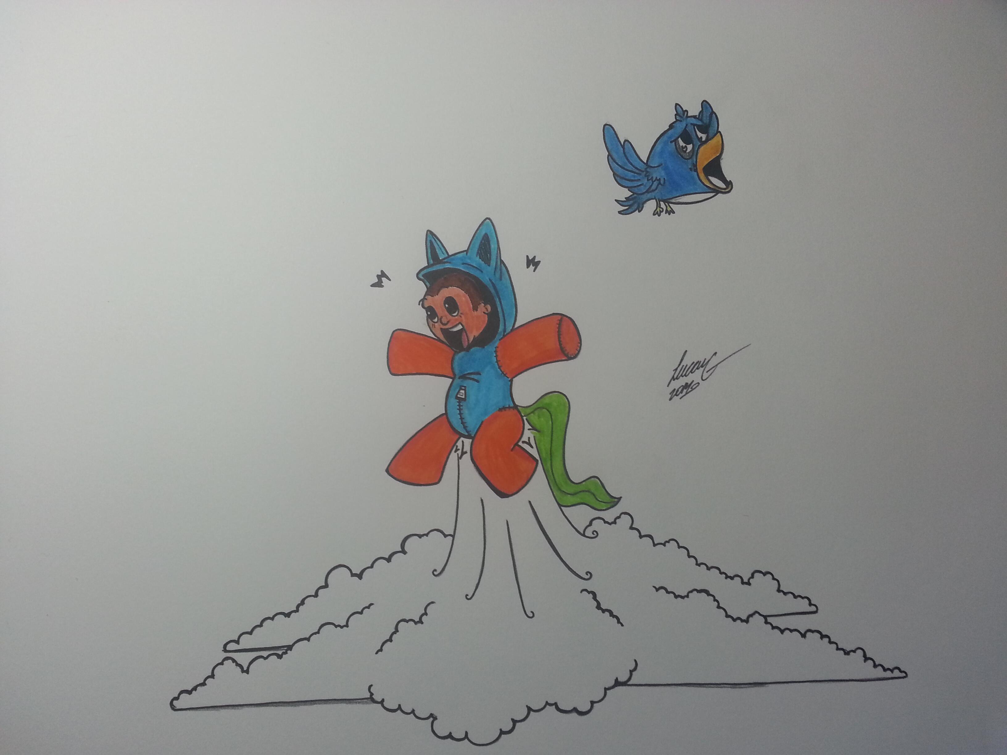 #2248487 - safe, artist:lucas_gaxiola, oc, oc only, bird, human, pony ...