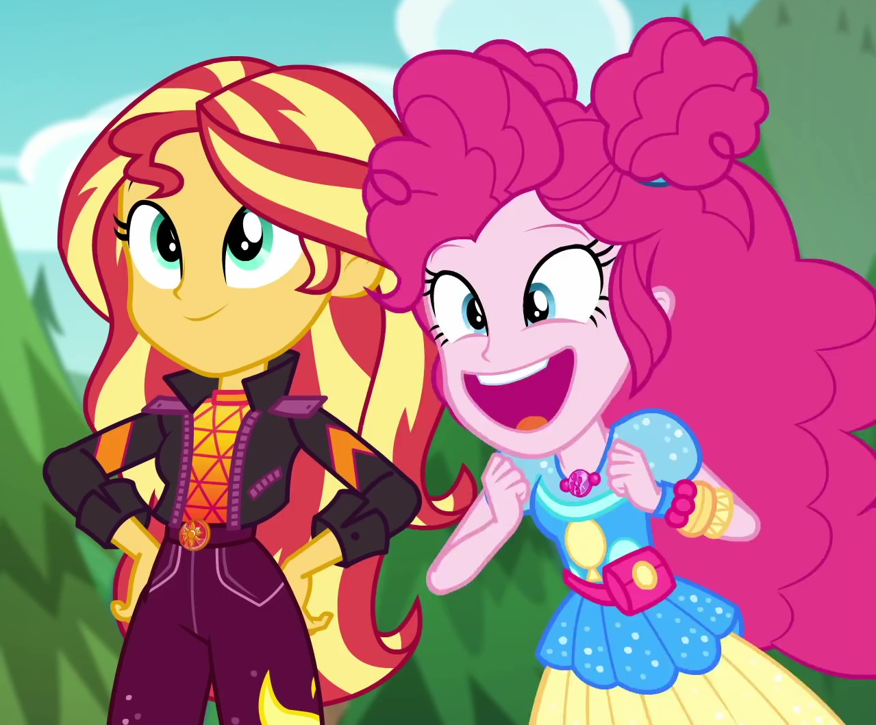 #2252029 - safe, screencap, pinkie pie, sunset shimmer, equestria girls ...