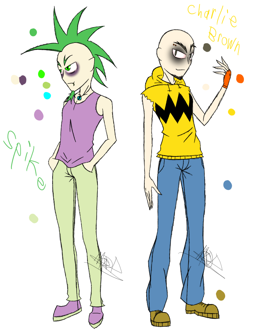 #2240433 - safe, artist:didun850, spike, human, g4, charlie brown ...