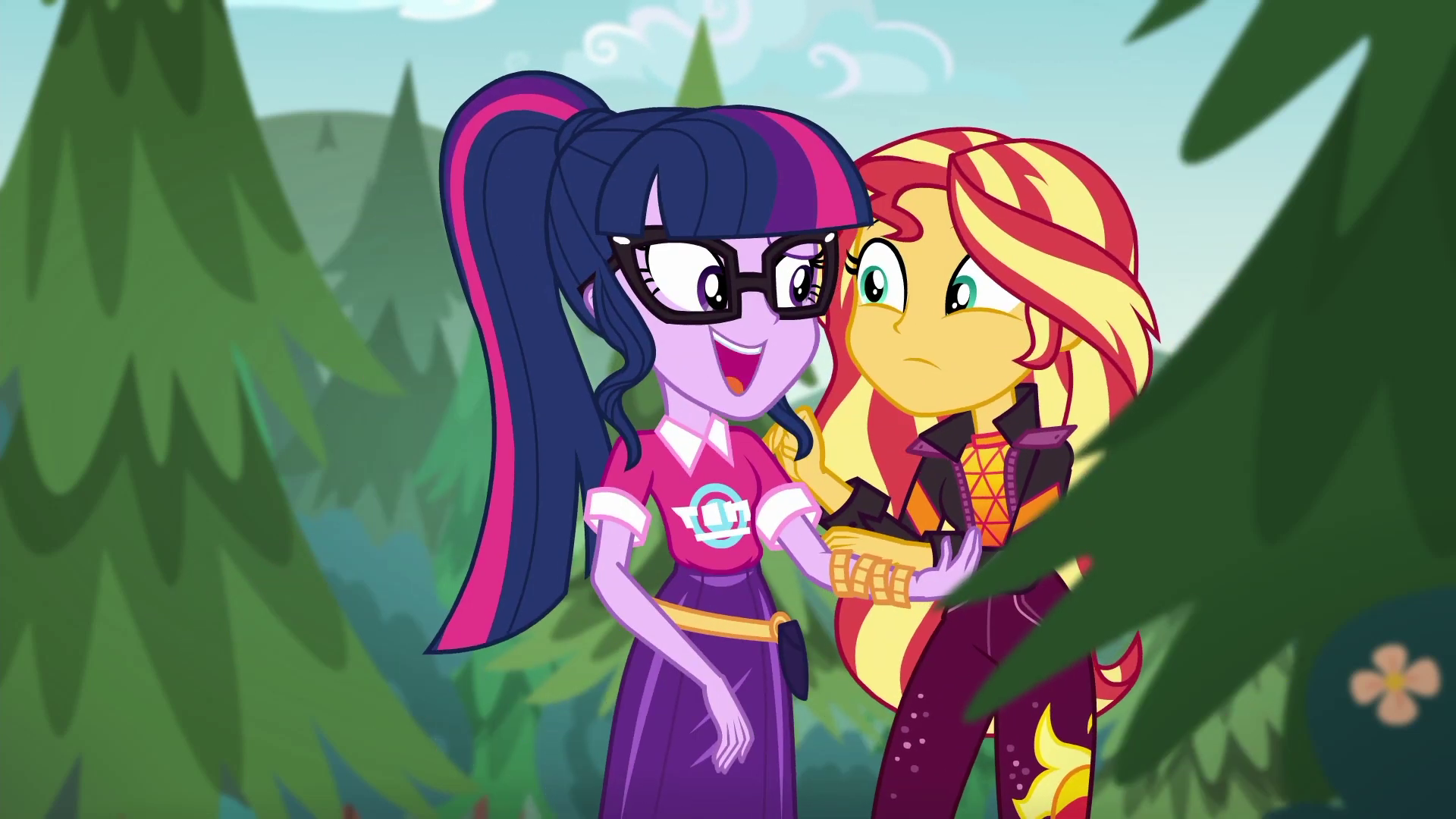 #2240739 - safe, screencap, sci-twi, sunset shimmer, twilight sparkle ...