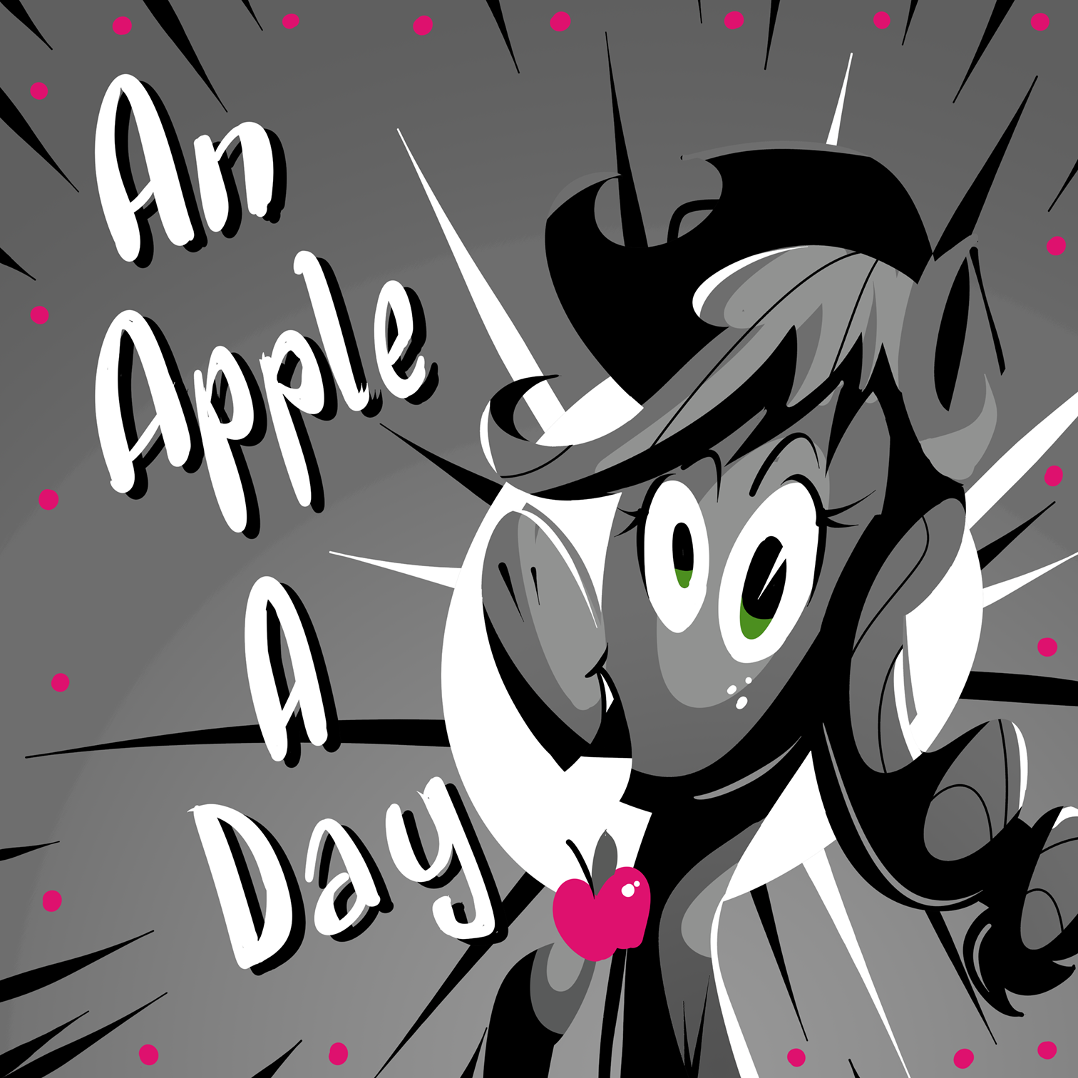 #2463023 - safe, artist:docwario, applejack, pony, apple, food, freckles, grayscale, jacktober ...