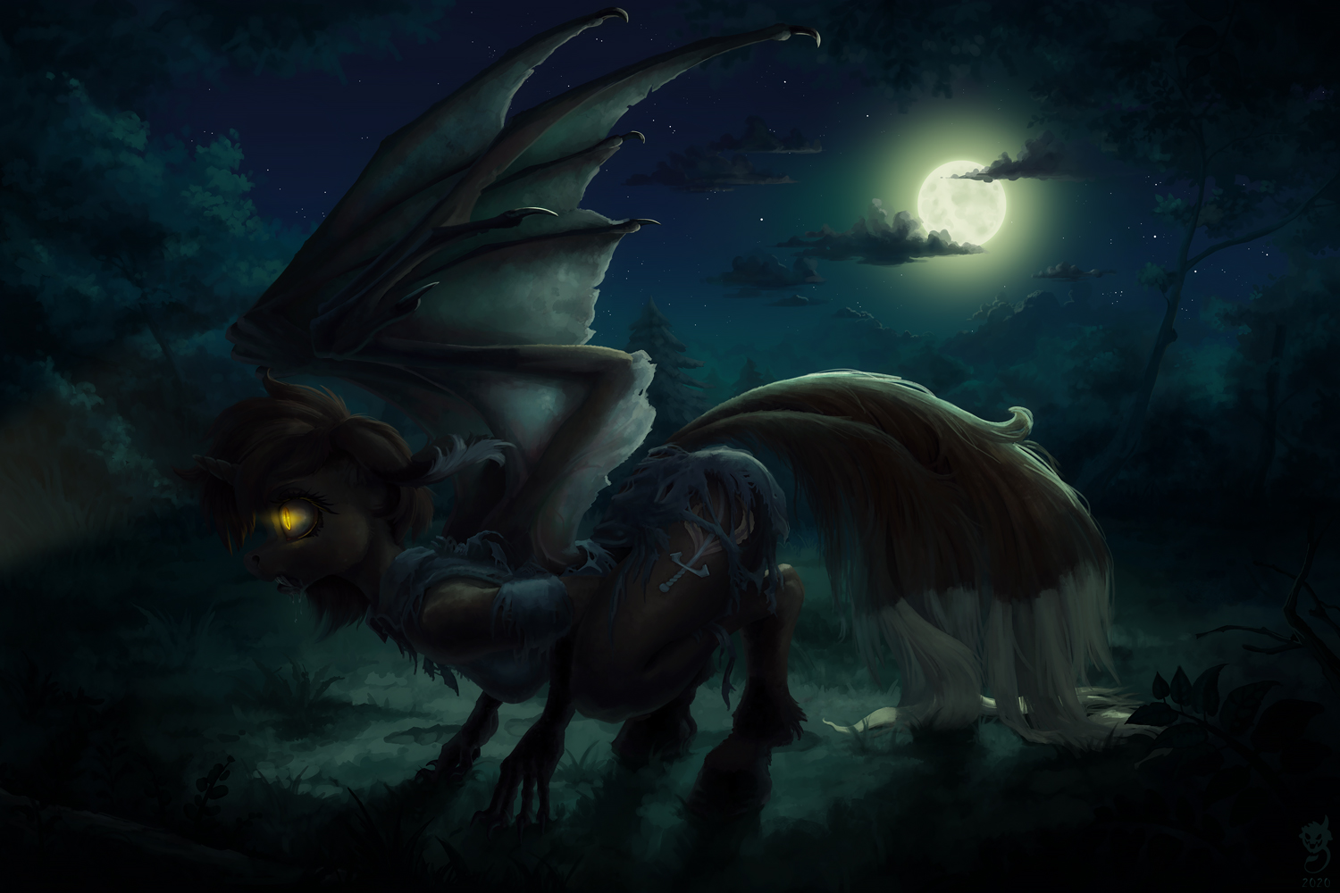 #2501224 - suggestive, artist:gor1ck, oc, oc:courage fire, bat pony ...