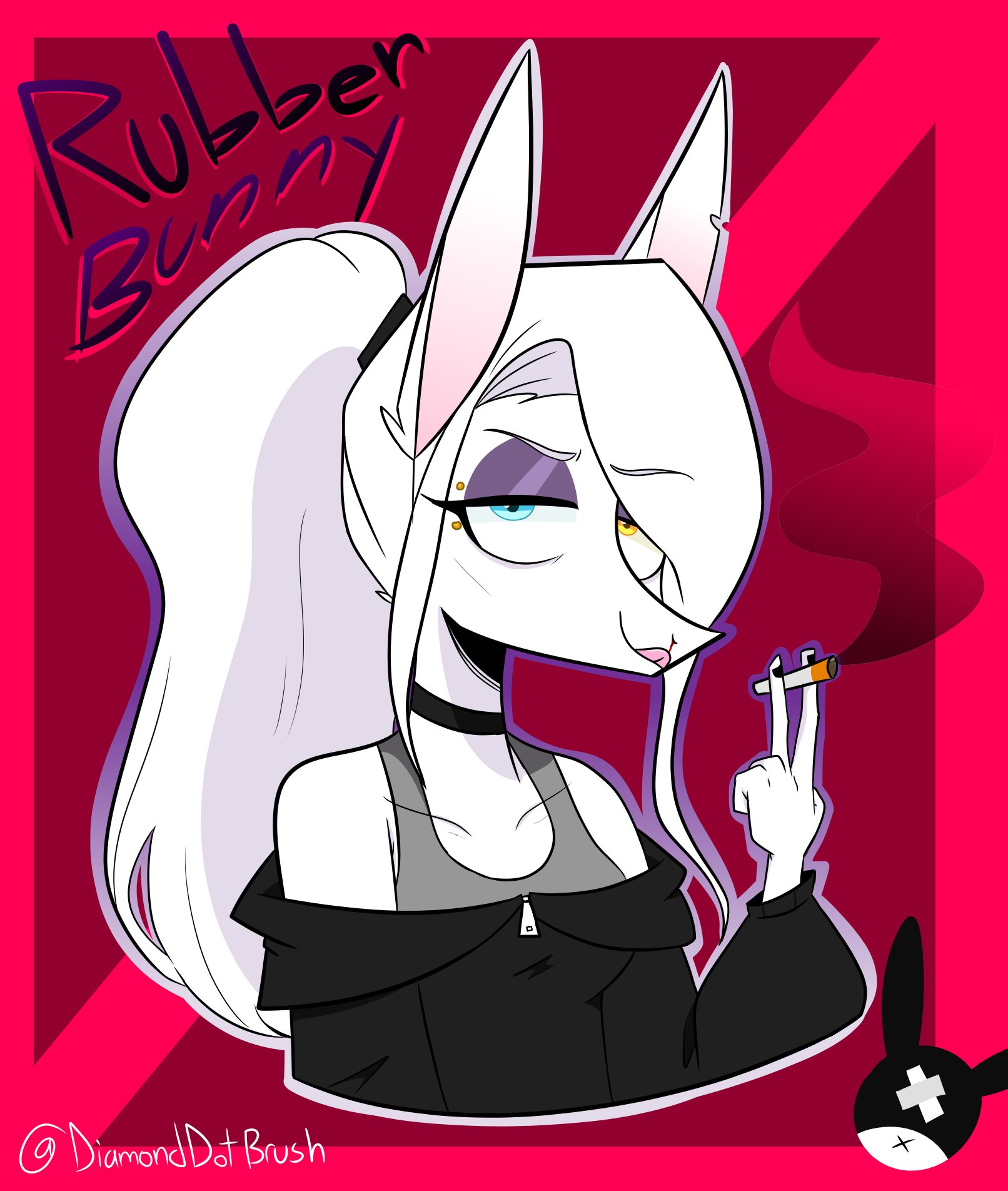 #2503466 - safe, artist:diamonddotbrush, oc, oc:rubber bunny, anthro ...