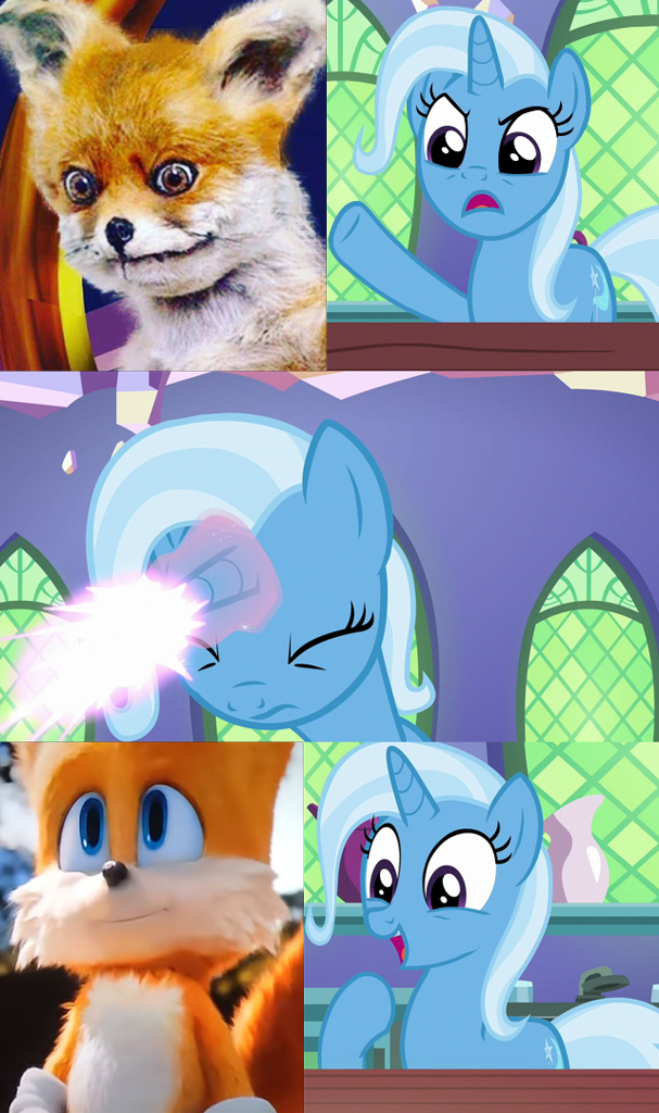 #2303457 - safe, edit, edited screencap, screencap, trixie, fox, pony ...