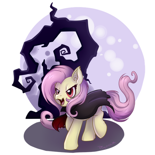 #2288668 - safe, artist:pingwinowa, fluttershy, bat pony, pony, bat ...