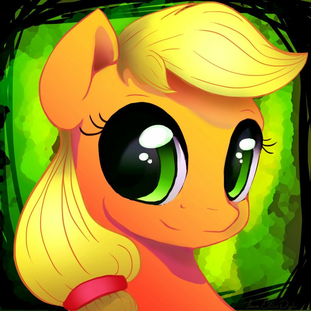 #2322774 - safe, artist:isaeliseduk, applejack, pony, bust, cute ...