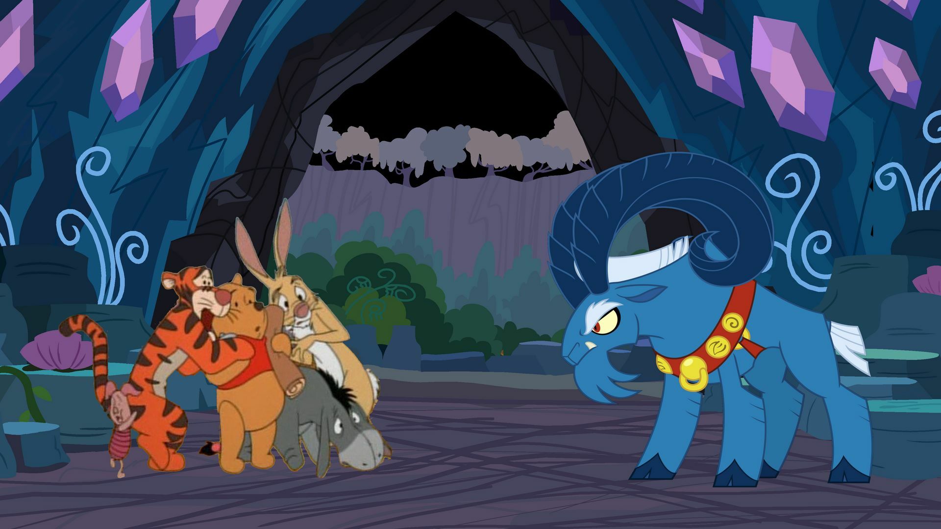 #2326822 - safe, artist:brerdaniel, grogar, bear, big cat, donkey, pig ...