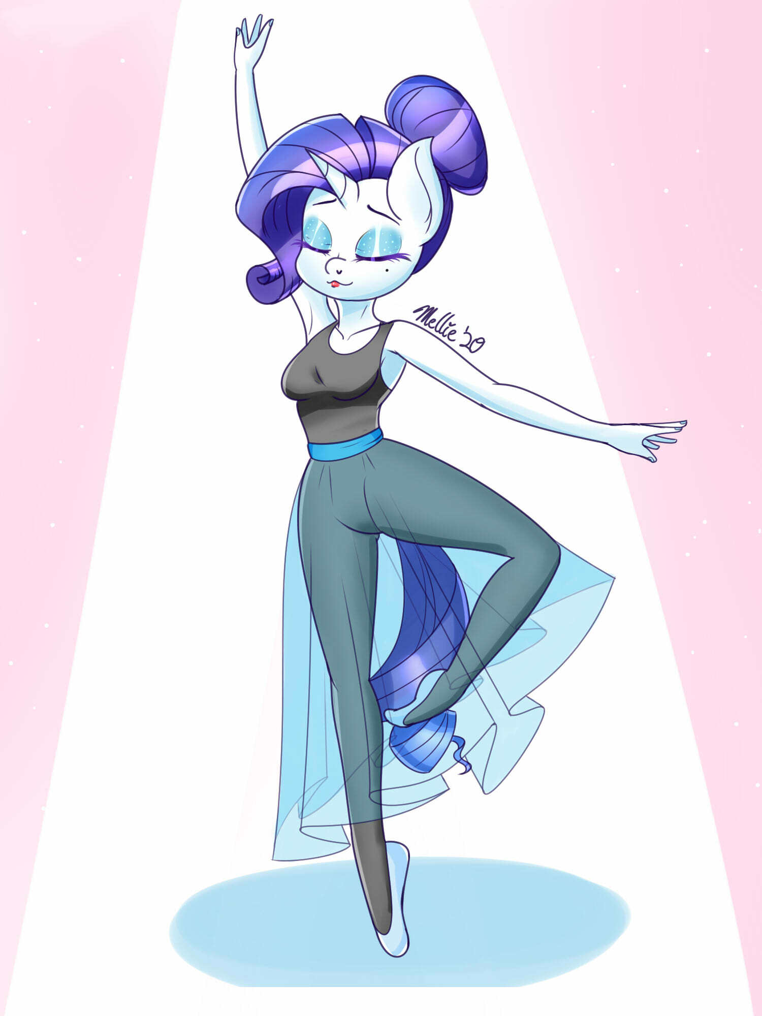 #2315039 - safe, artist:melliedraws, rarity, anthro, plantigrade anthro ...