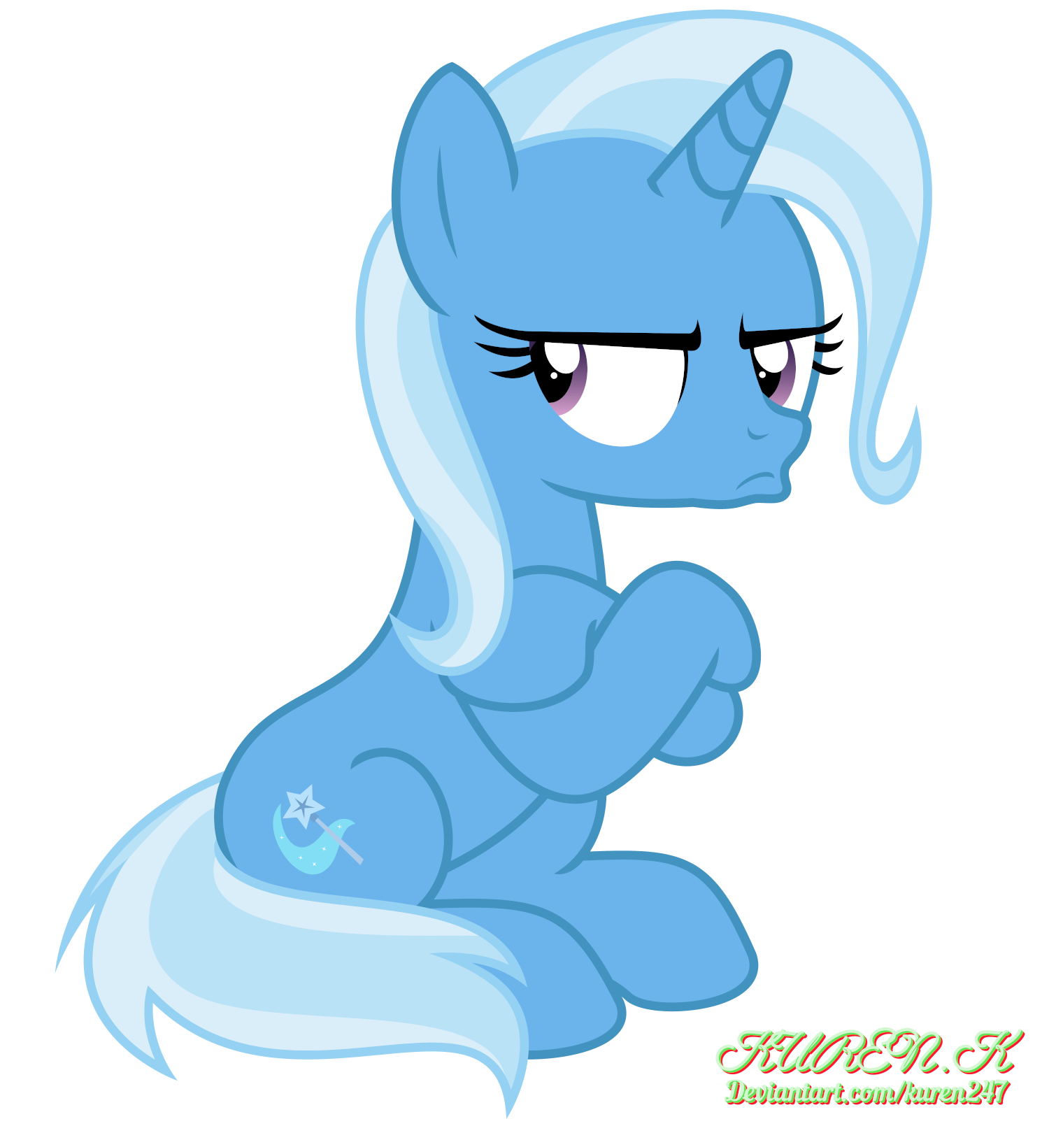 #2348355 - safe, artist:kuren247, trixie, pony, unicorn, g4, crossed ...