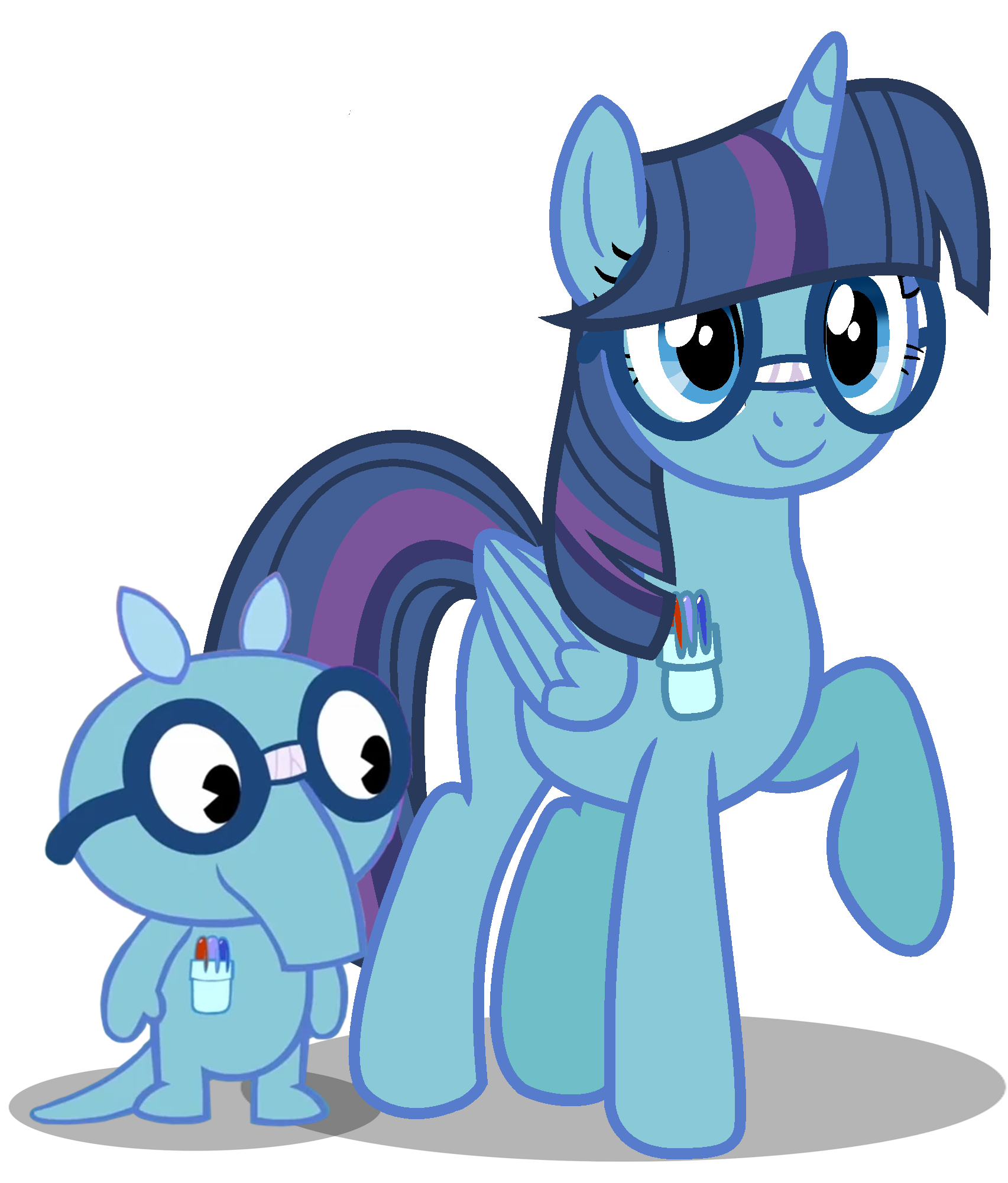 #2337720 - safe, artist:whiteplumage白羽, sniffles, twilight sparkle ...