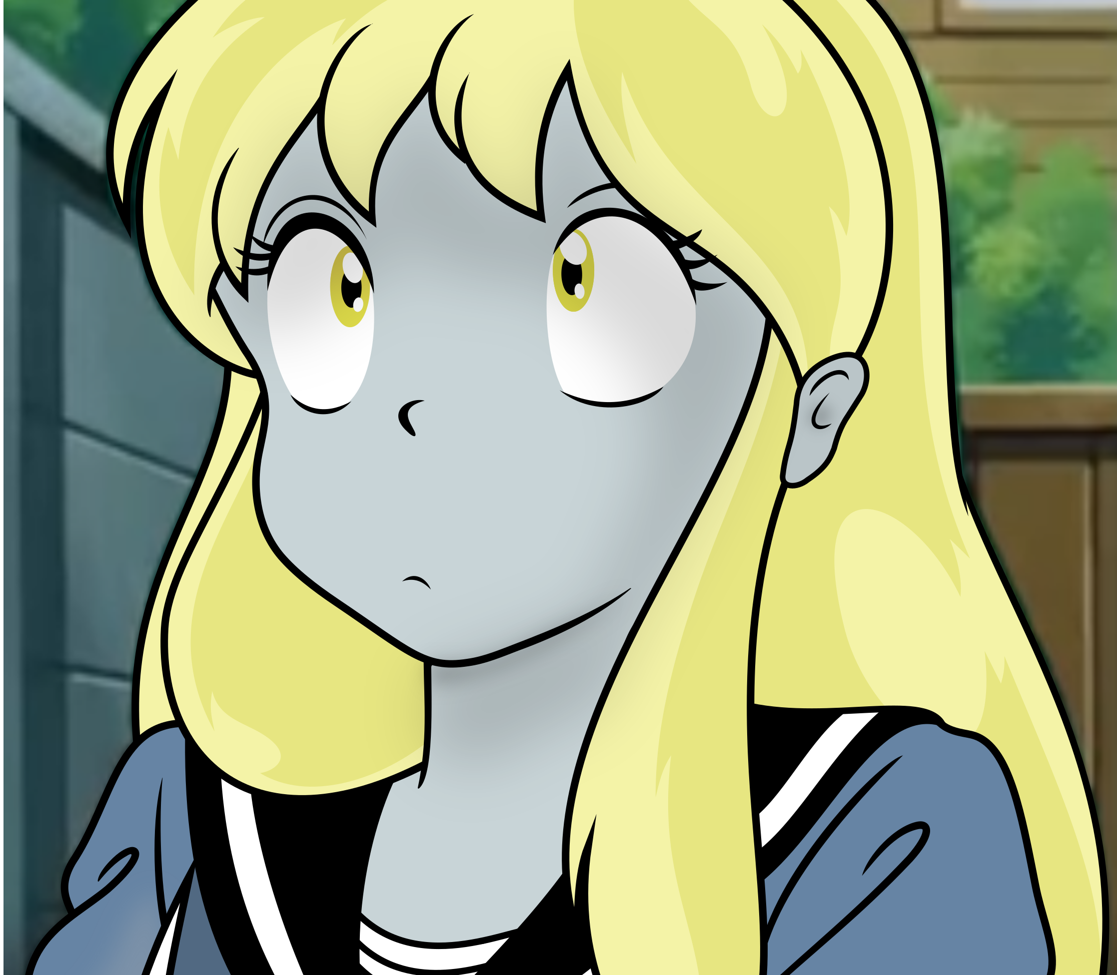 #2355801 - safe, anonymous artist, derpy hooves, human, anime, clothes ...