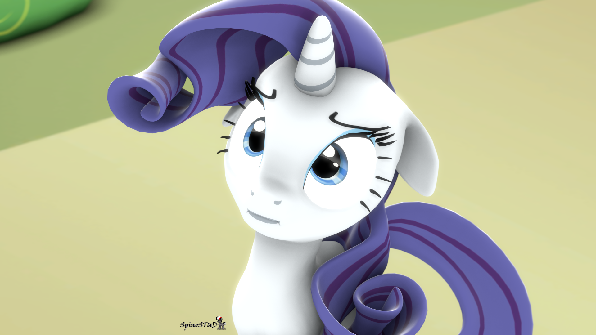 #2362335 - safe, artist:spinostud, rarity, pony, unicorn, 3d, floppy ...