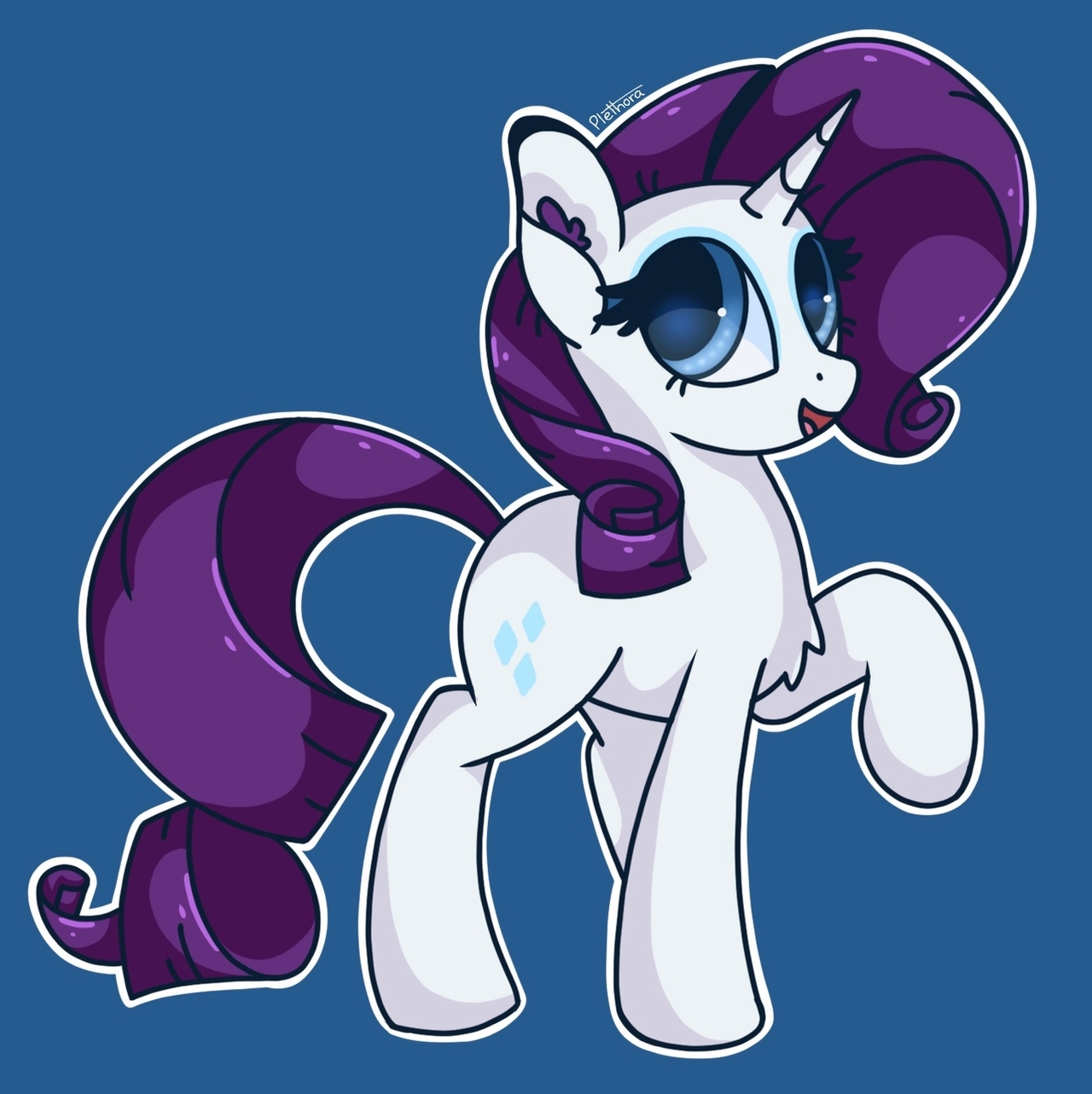 #2375460 - safe, artist:plethxra, rarity, pony, g4, blue background ...