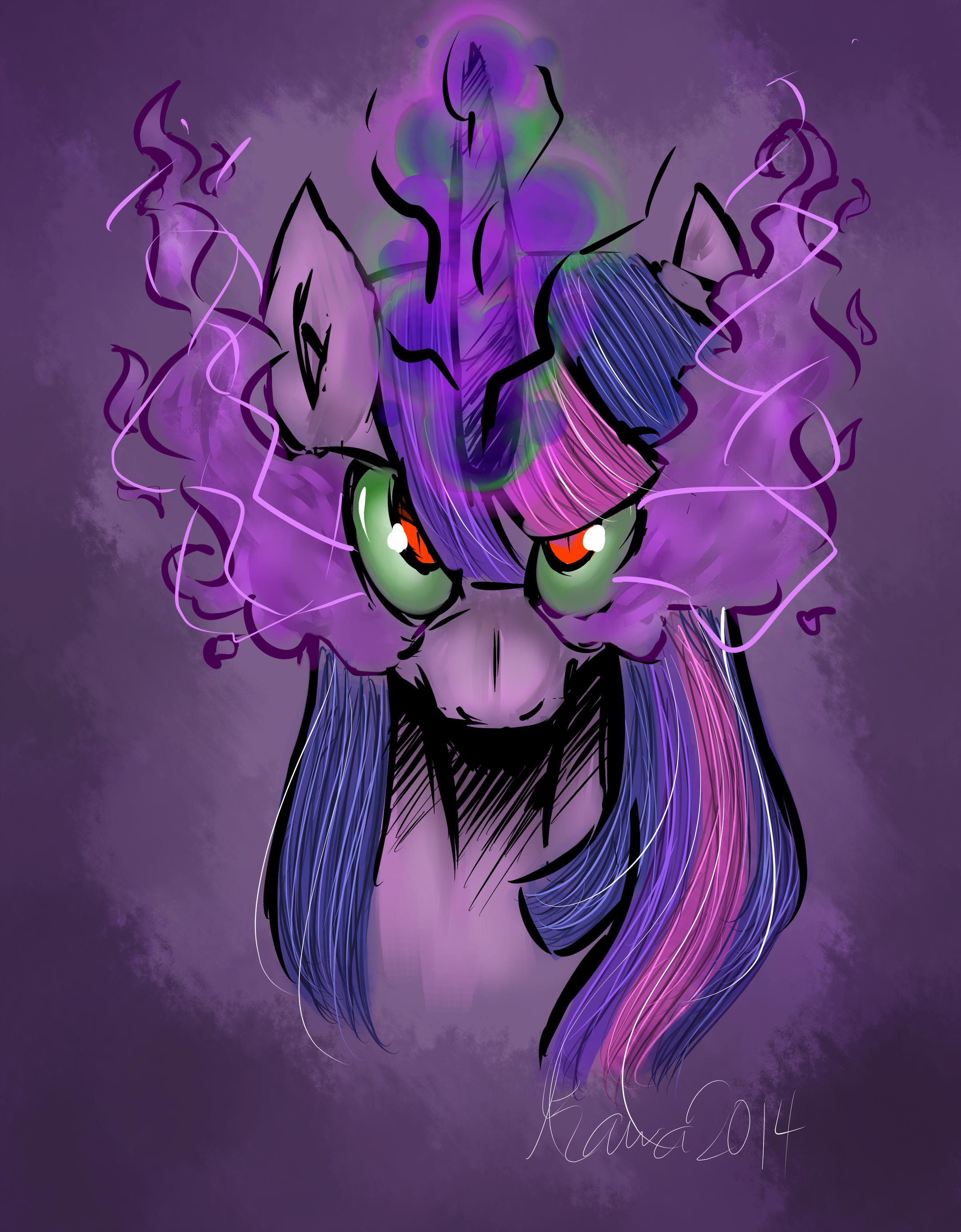 #2384665 - safe, artist:alystown, twilight sparkle, pony, bust, colored ...