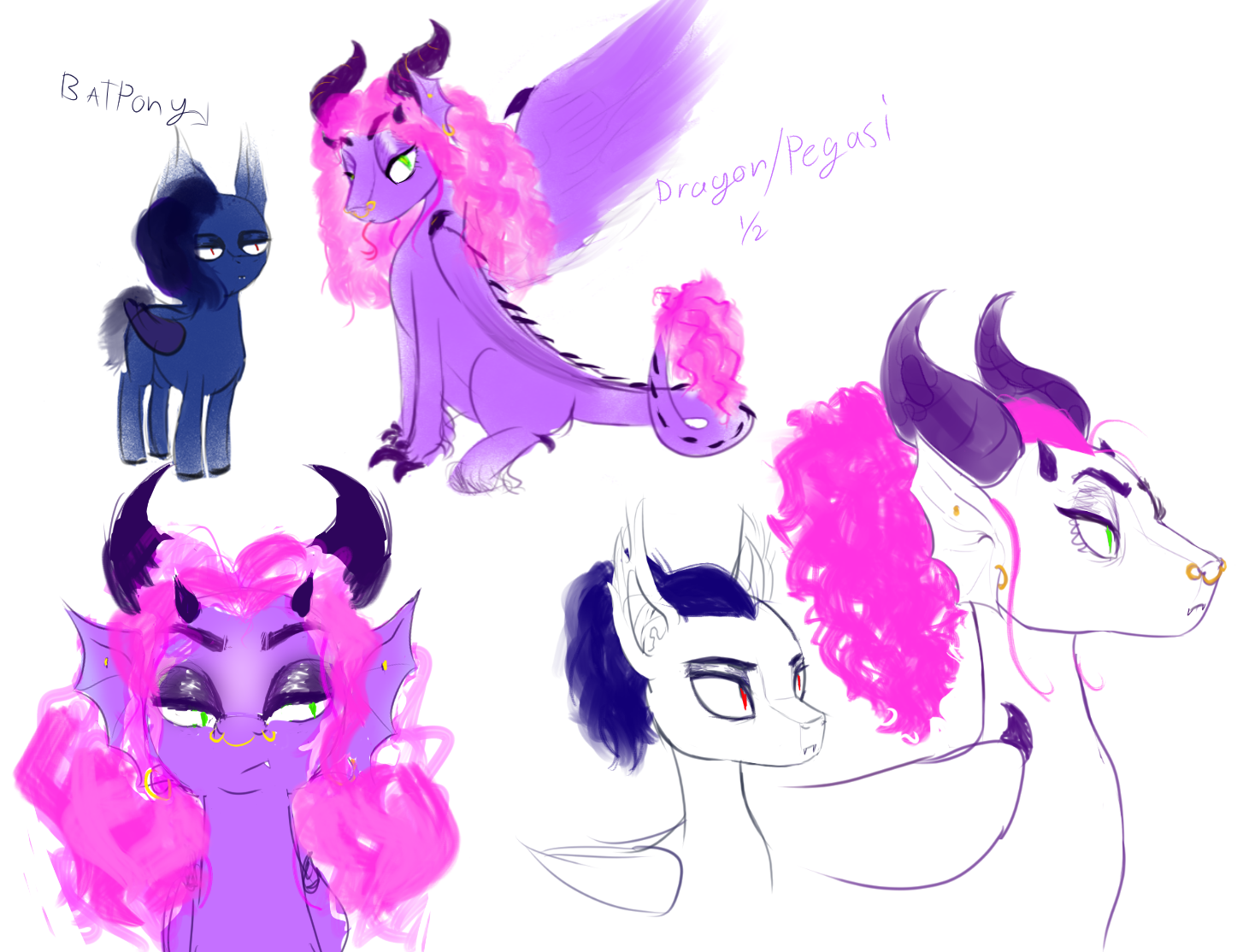 #2401567 - safe, artist:dragonae, oc, bat pony, dracony, dragon, hybrid ...