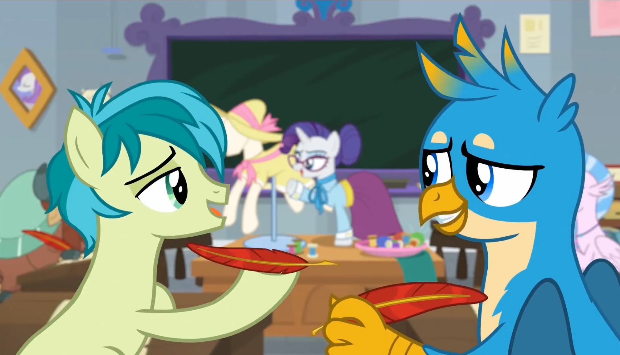 #2429649 - safe, screencap, gallus, rarity, sandbar, silverstream, yona ...