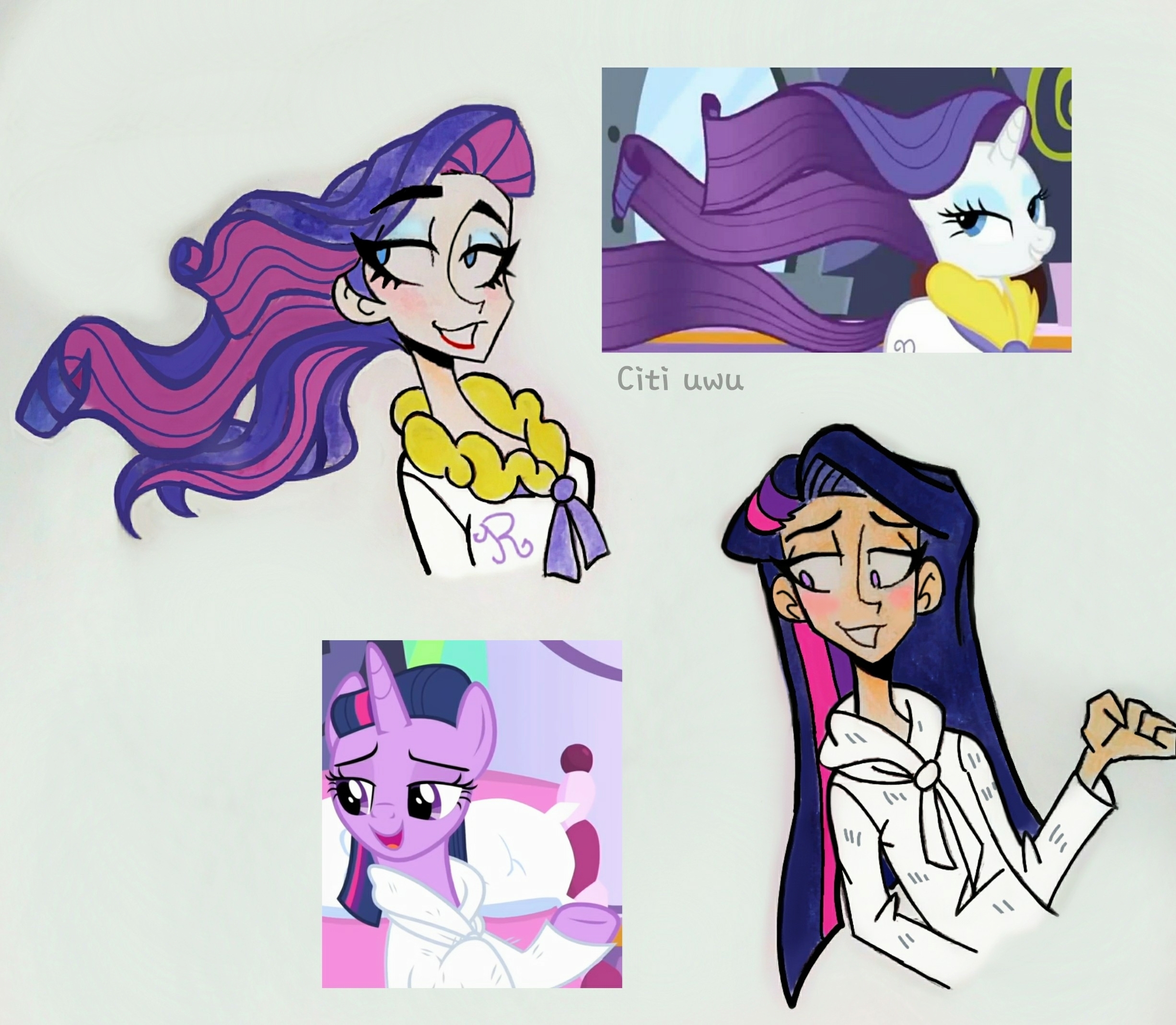 #2431763 - safe, artist:citi, screencap, rarity, twilight sparkle ...